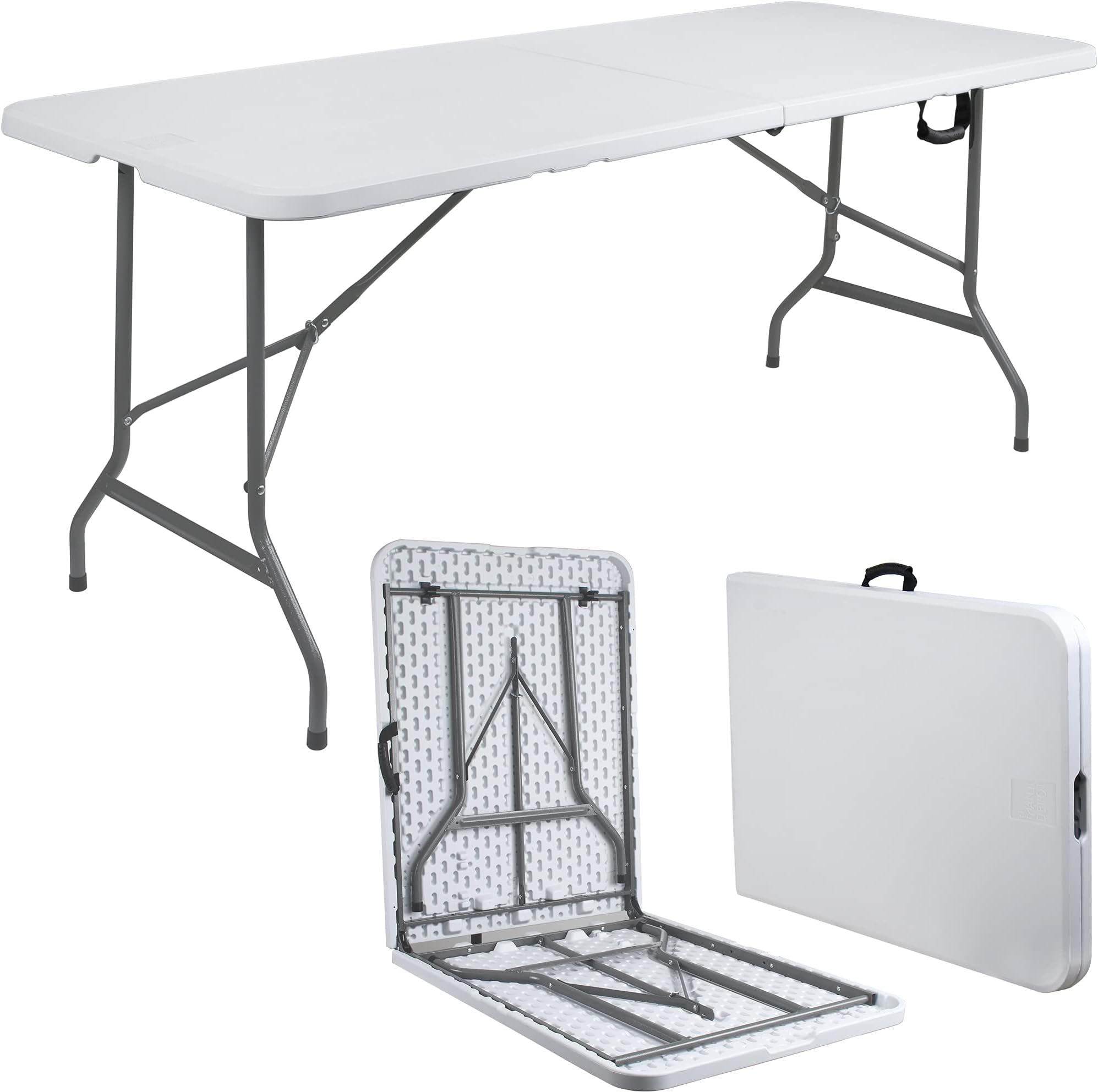 Vida Designs Heavy Duty Trestle Rectangular Folding Picnic Tray Table ...