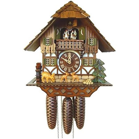Amazon.com: River City Clocks One Day Cuckoo Clock Cottage with Deer ...