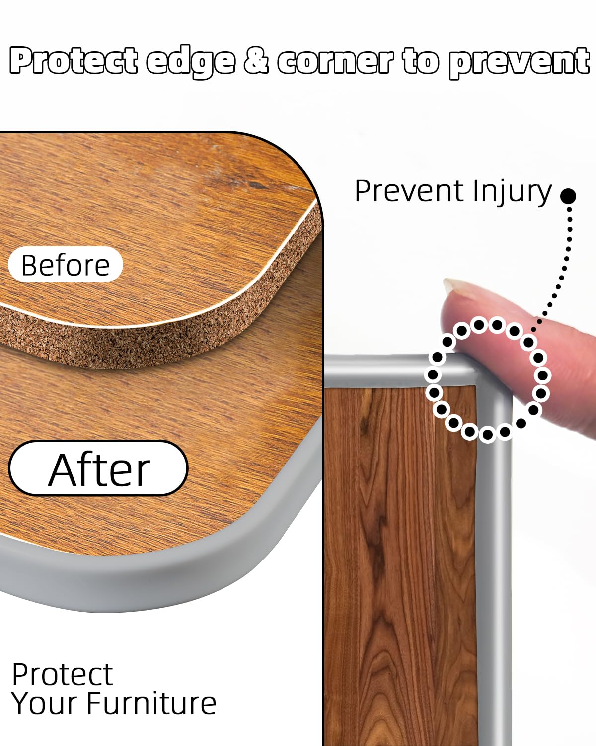 Snapklik.com : JSIWOTH U-Shape Veneer Edge Banding, 16.4 Ft Self Adhesive Edge Trim, Flexible ...