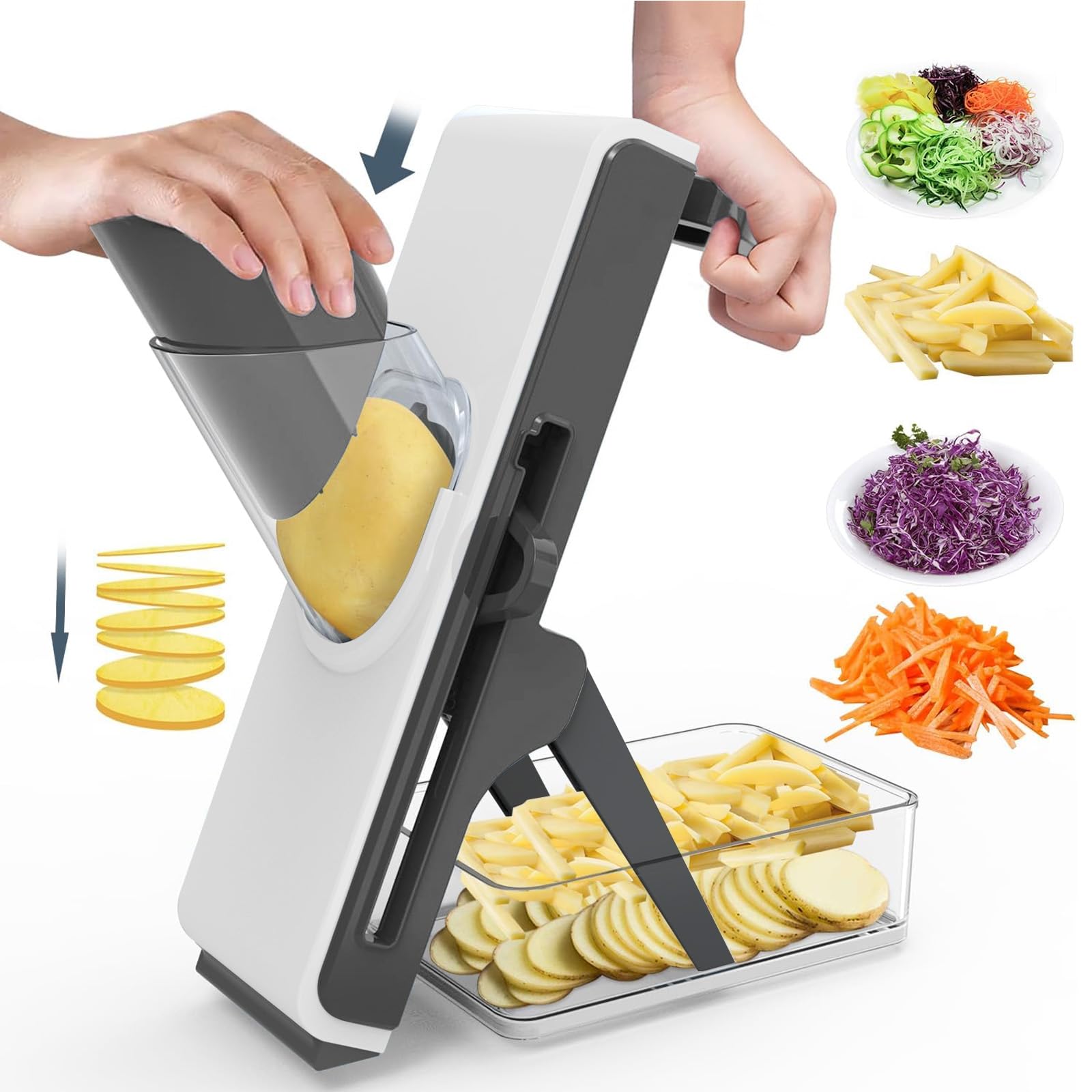 Amazon.com: Mandoline Slicer Safe Multifunctional Dicer Adjustable ...