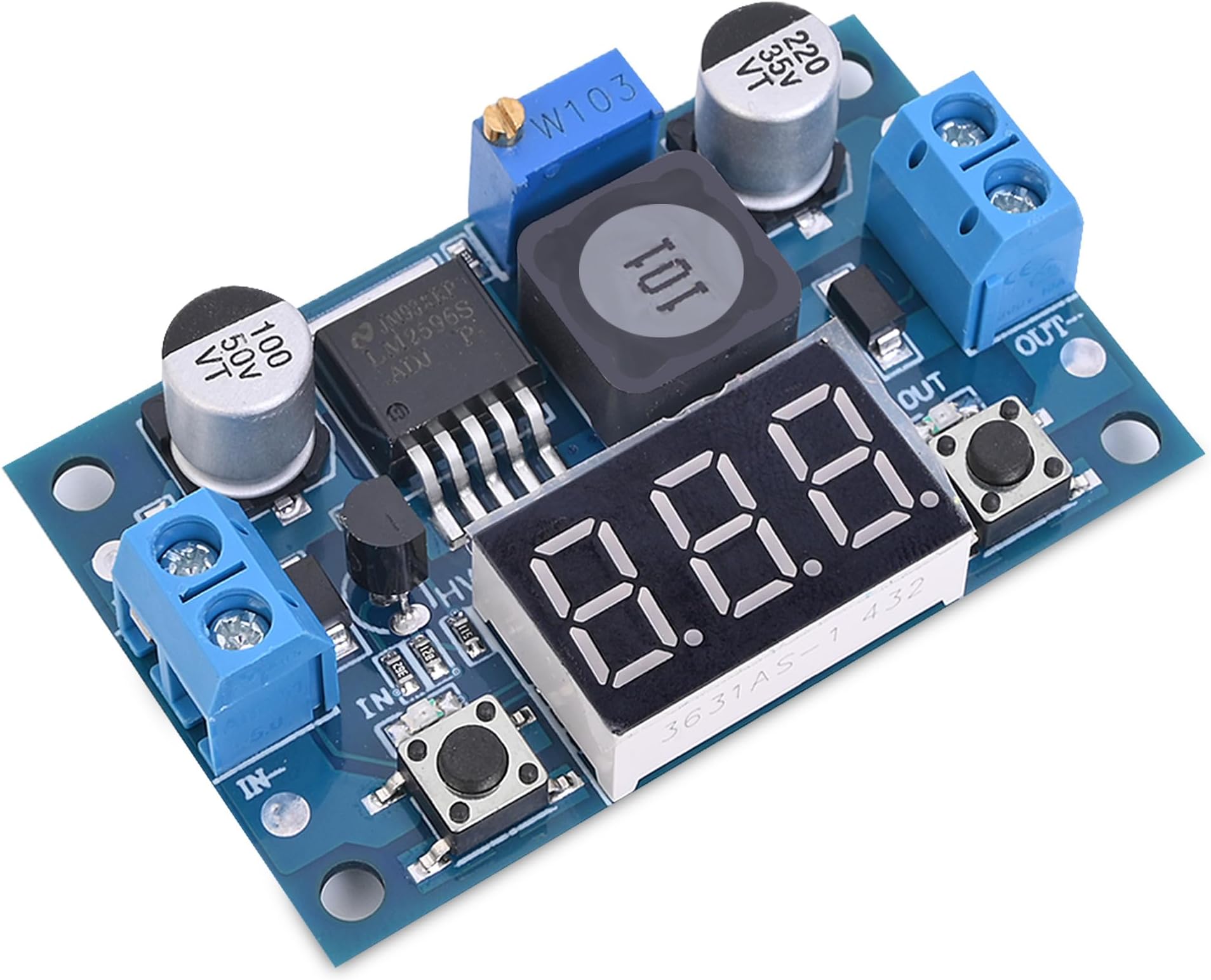 Amazon.com: Seloky LM2596 Adjustable DC-DC Step-Down Buck Converter ...