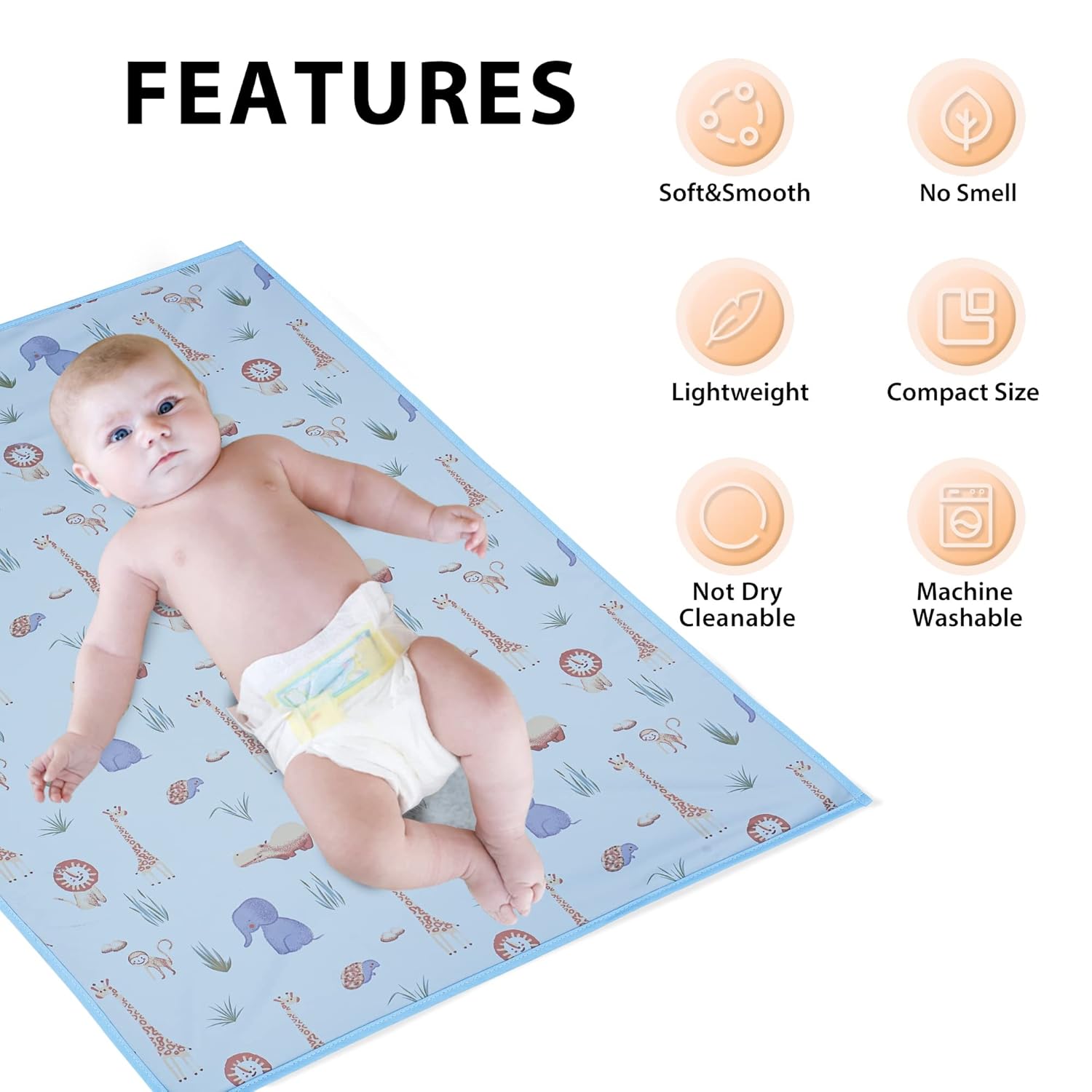 Vegan Leather Baby Changing Mat - Wipeable Portable Changing Pad ...
