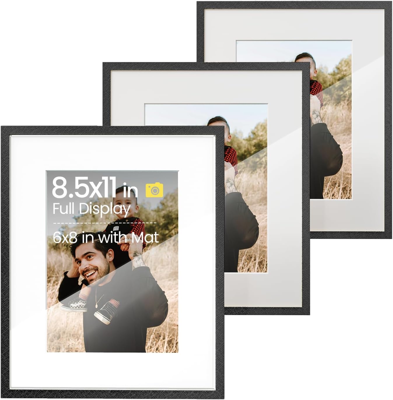 Amazon.com - Heimlove Aluminum Metal 8.5x11 Picture Frames Set of 3 ...