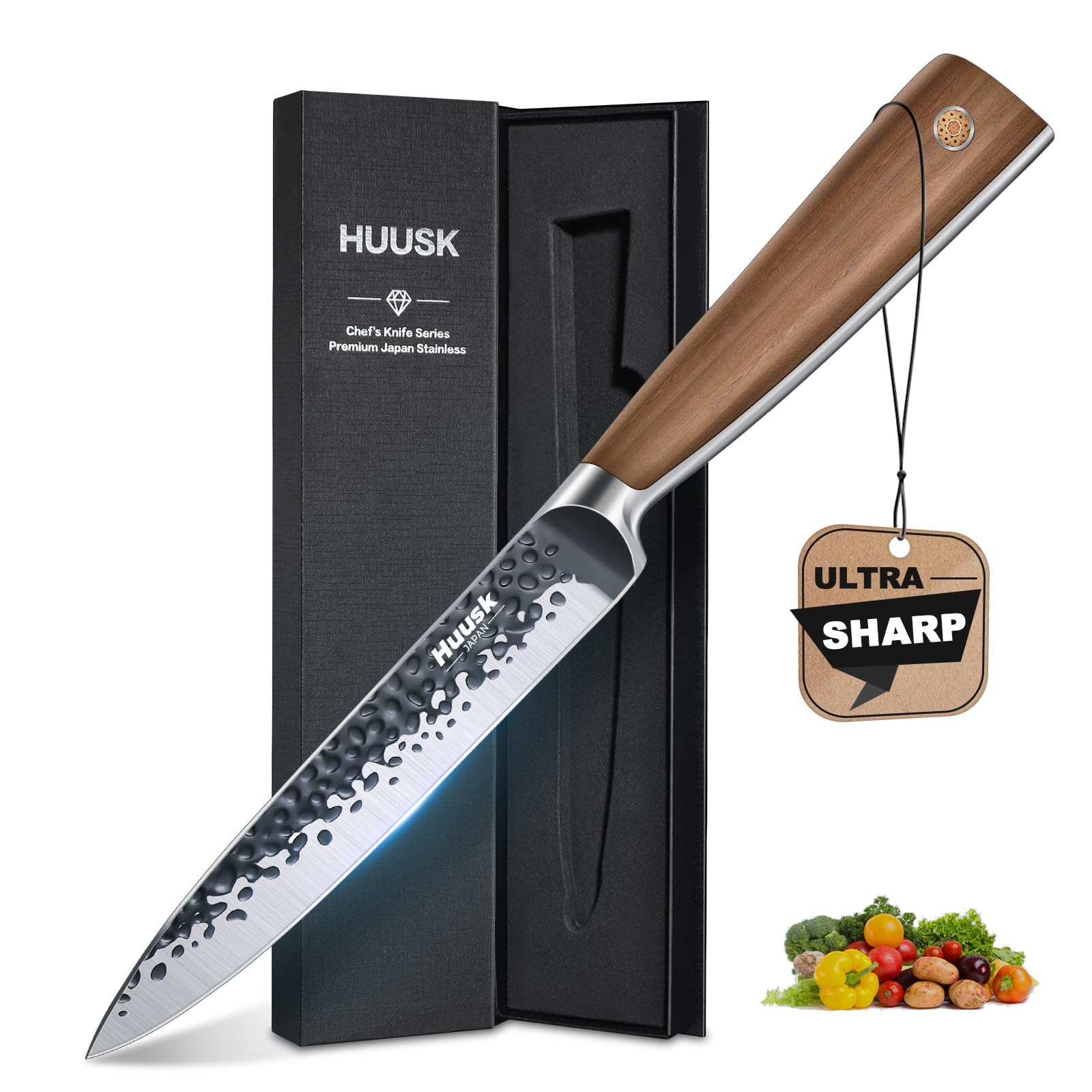 Amazon.com: Huusk Kitchen Utility Knife 5.5" Paring Knife Ultra Sharp ...