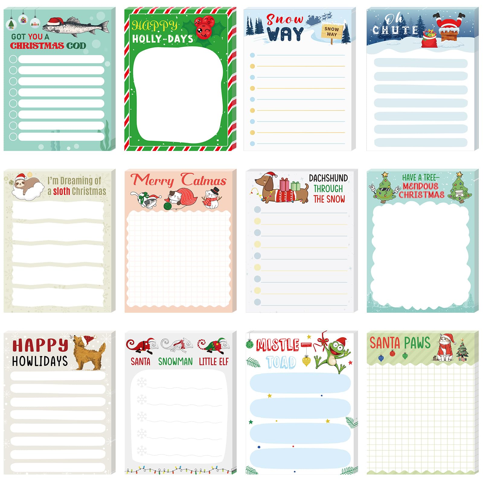 Amazon.com : Fuyoooo 12 Pack Christmas Funny Notepads for Coworkers ...