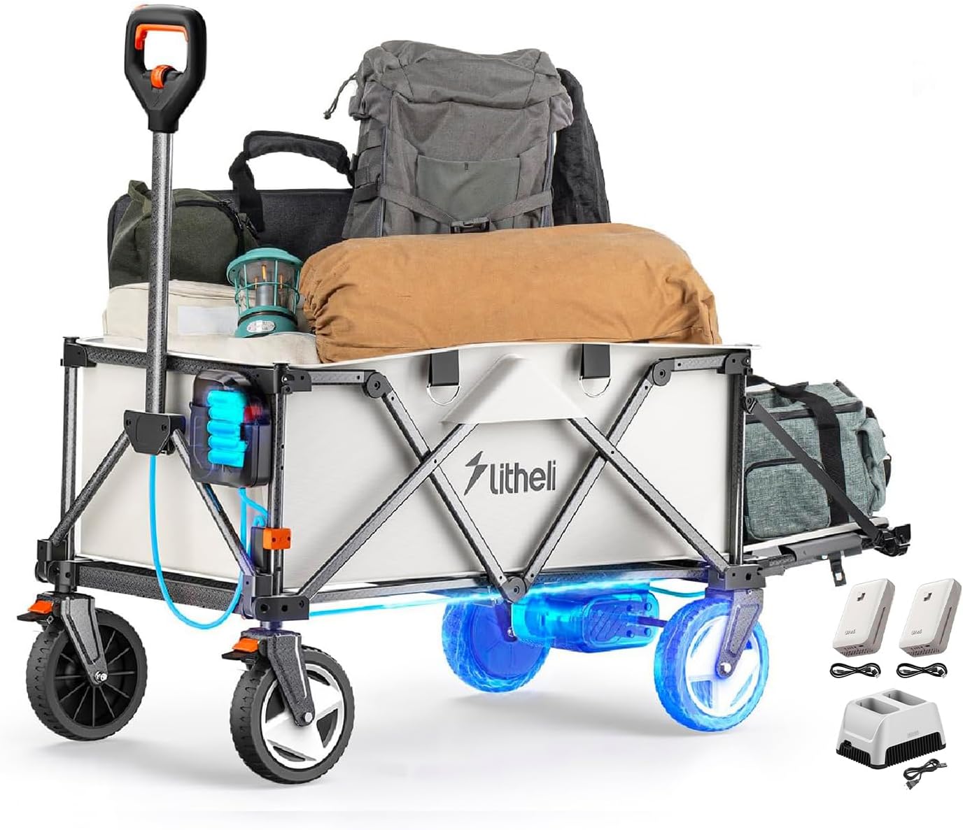 Amazon.com : Litheli Electric Wagon Cart with Battery Power, All ...
