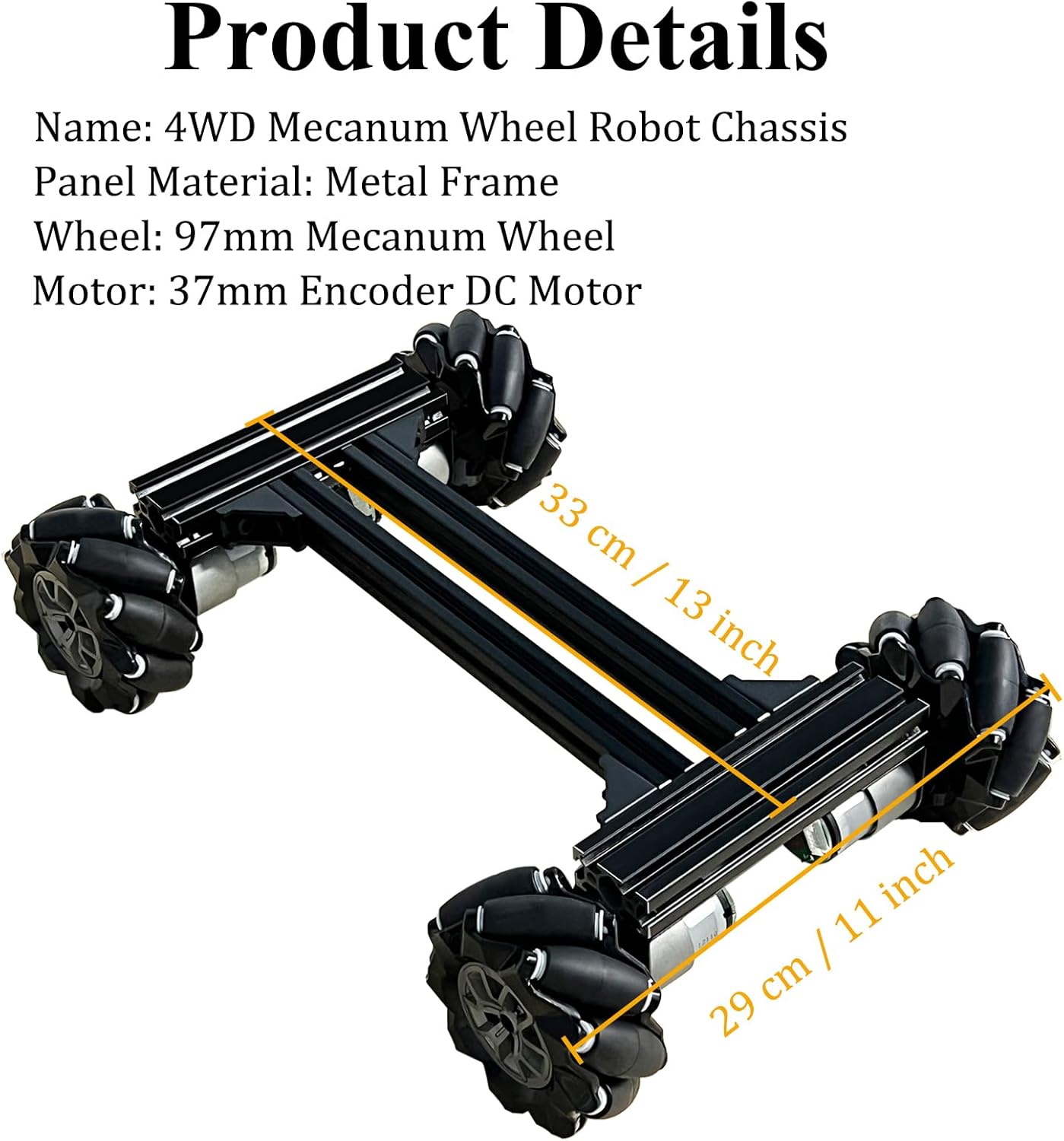 Premium 4WD Mecanum Wheel Robot Car Chassis Kit, Kosovo | Ubuy