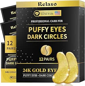 Under Eye Patches - Gift for Women - 24K Gold Dermatology Eye Masks for ...