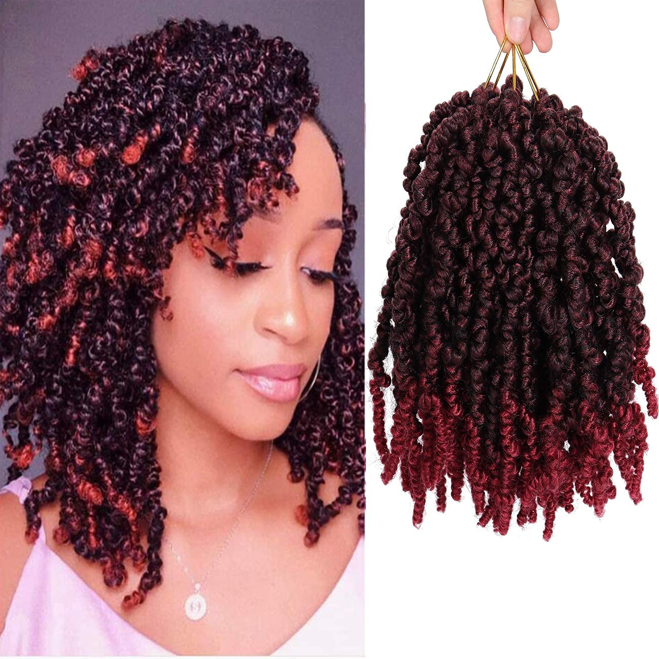 Buy Spring Twist Hair - 8 Inch Spring Twist Crochet Hair for Black ...