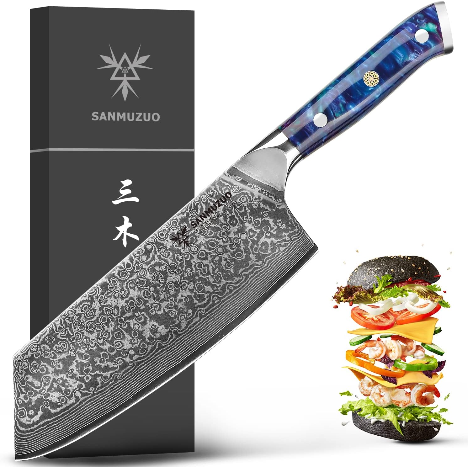 Amazon.com: SANMUZUO Chef Cooking Knives Set- Kitchen Knife Set of 5 ...