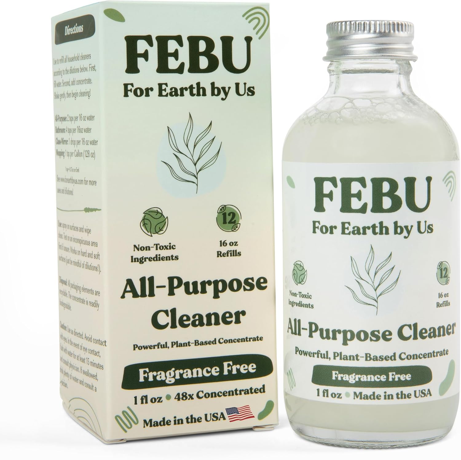 Amazon.com: FEBU All Purpose Cleaner, Fragrance Free, 1oz | Powerful ...