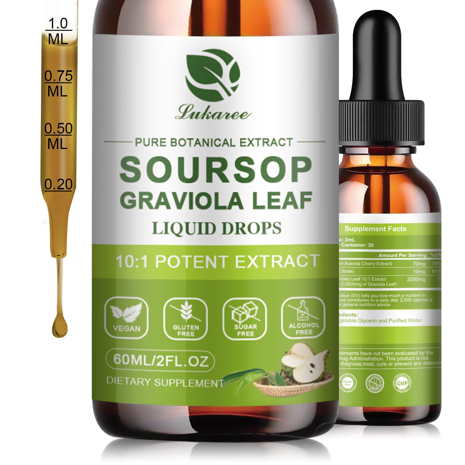 Snapklik.com : Lukaree Soursop Graviola Leaf Extract Liquid, Pure From ...