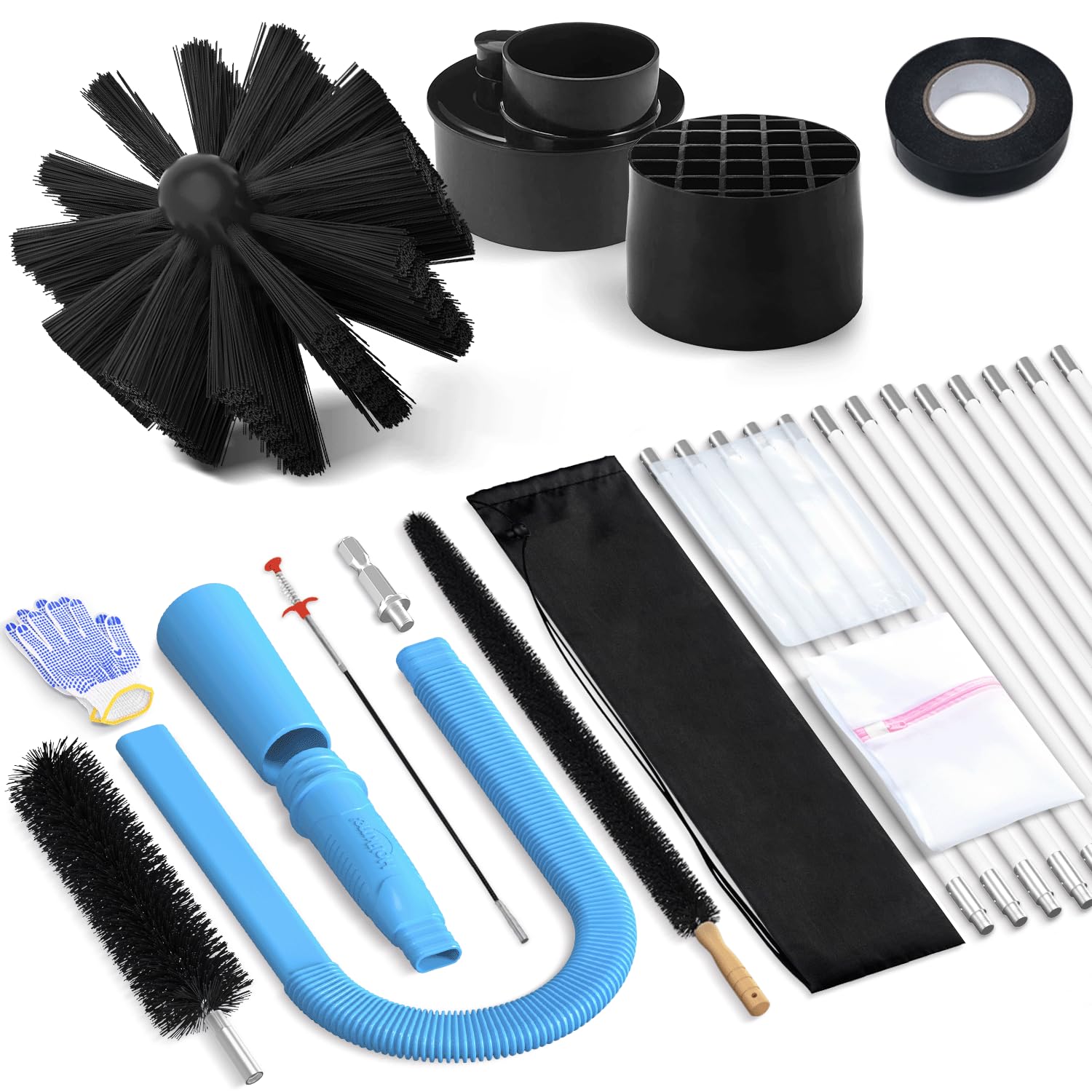 Buy Holikme 15 Pieces Dryer Vent Cleaner Kit Dryer Cleaning Tool 62 ...