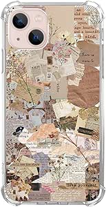 Amazon.com: Ospavbinez Brown Aesthetic Newspaper Collage Case Compatible with iPhone 14 Plus ...