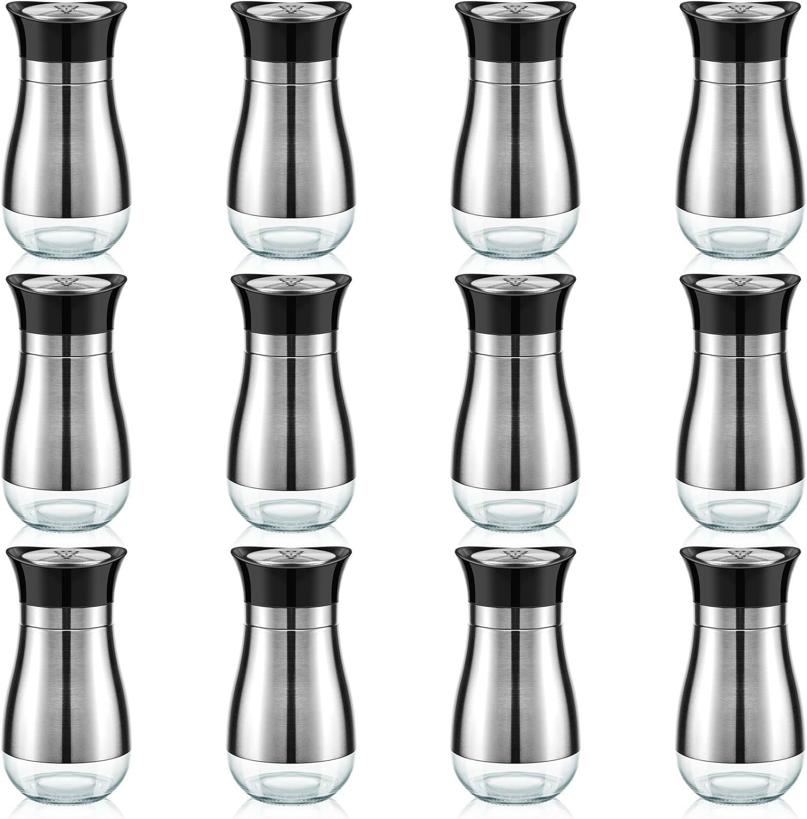 Amazon.com: Layhit 12 Pack Stainless Steel Salt and Pepper Shakers Set ...