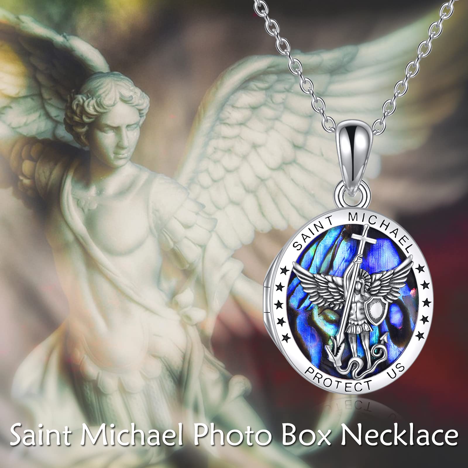Snapklik.com : St Michael Locket Necklace That Holds Images Sterling ...