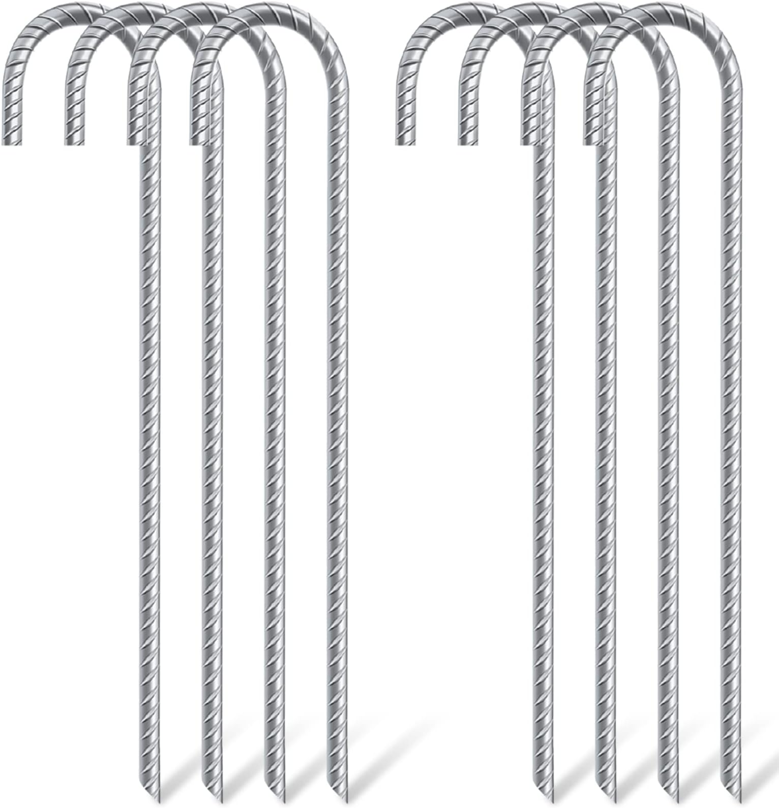 Amazon.com : Trident Fence 18 inch Steel J Hook Rebar Ground Stakes (8 ...