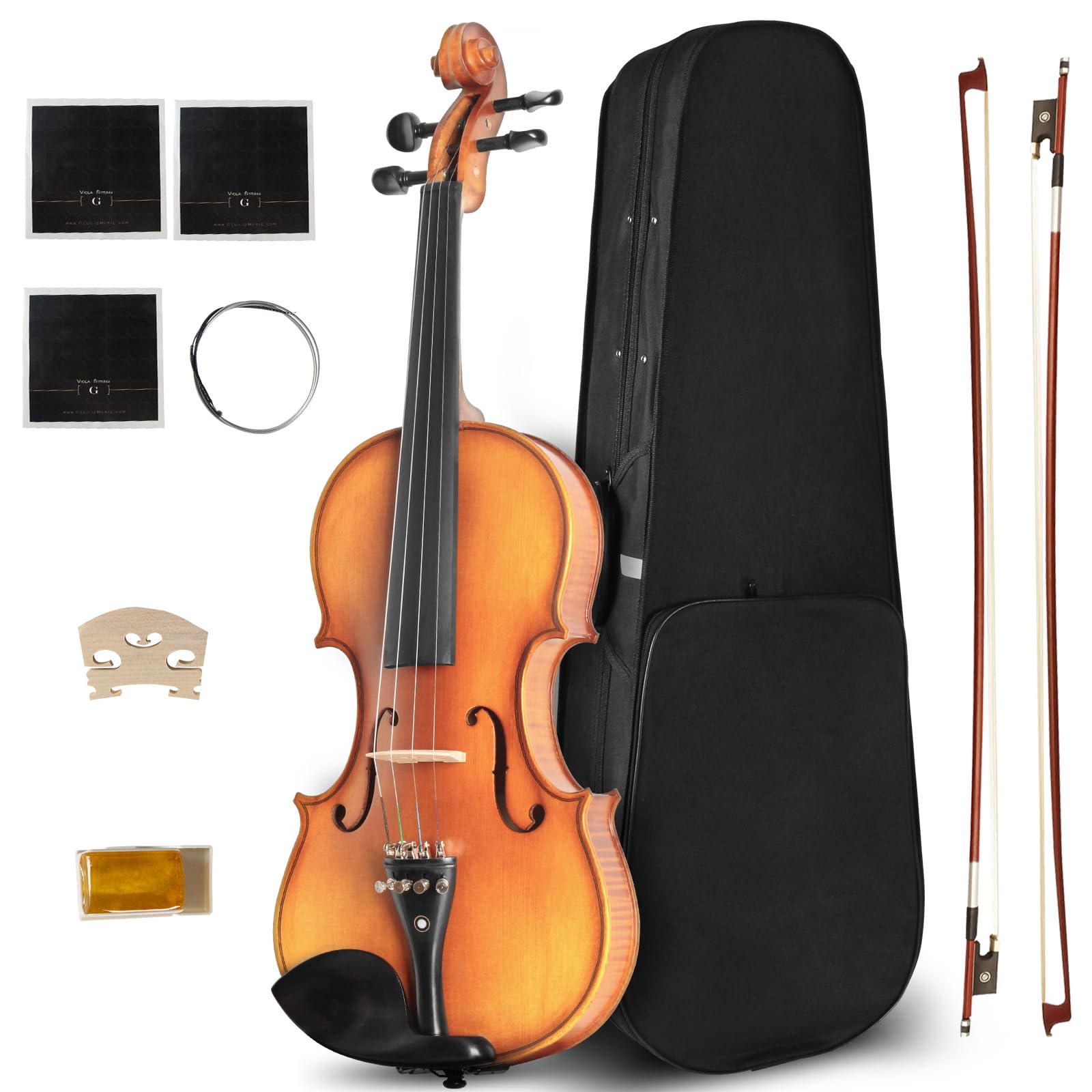 Amazon.com: Ceciliec CVN-500 Violin For Beginners, Solidwood Ebony ...