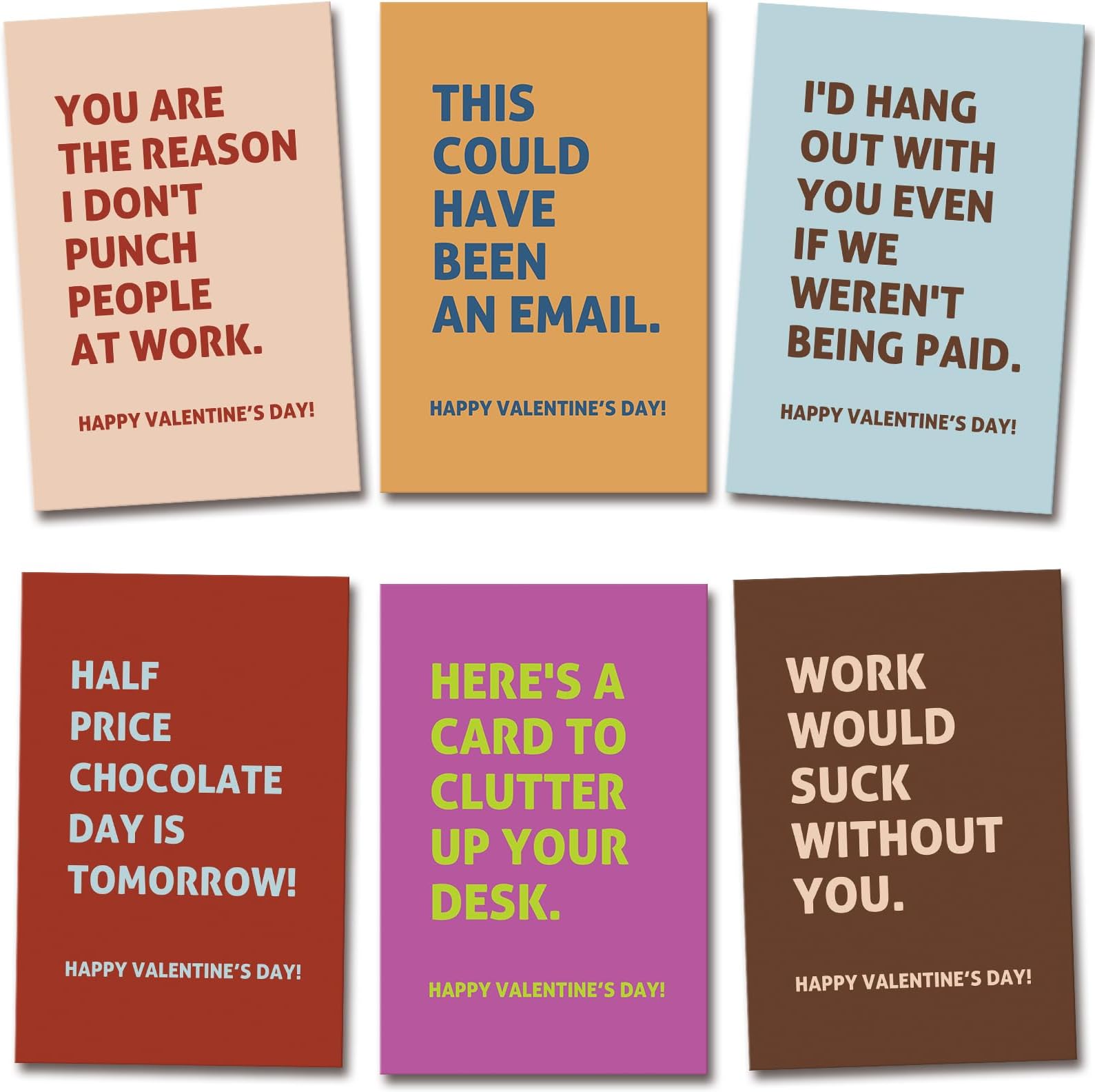 Amazon.com : Obbyidk Funny Valentine's Day Card Set for Coworkers ...