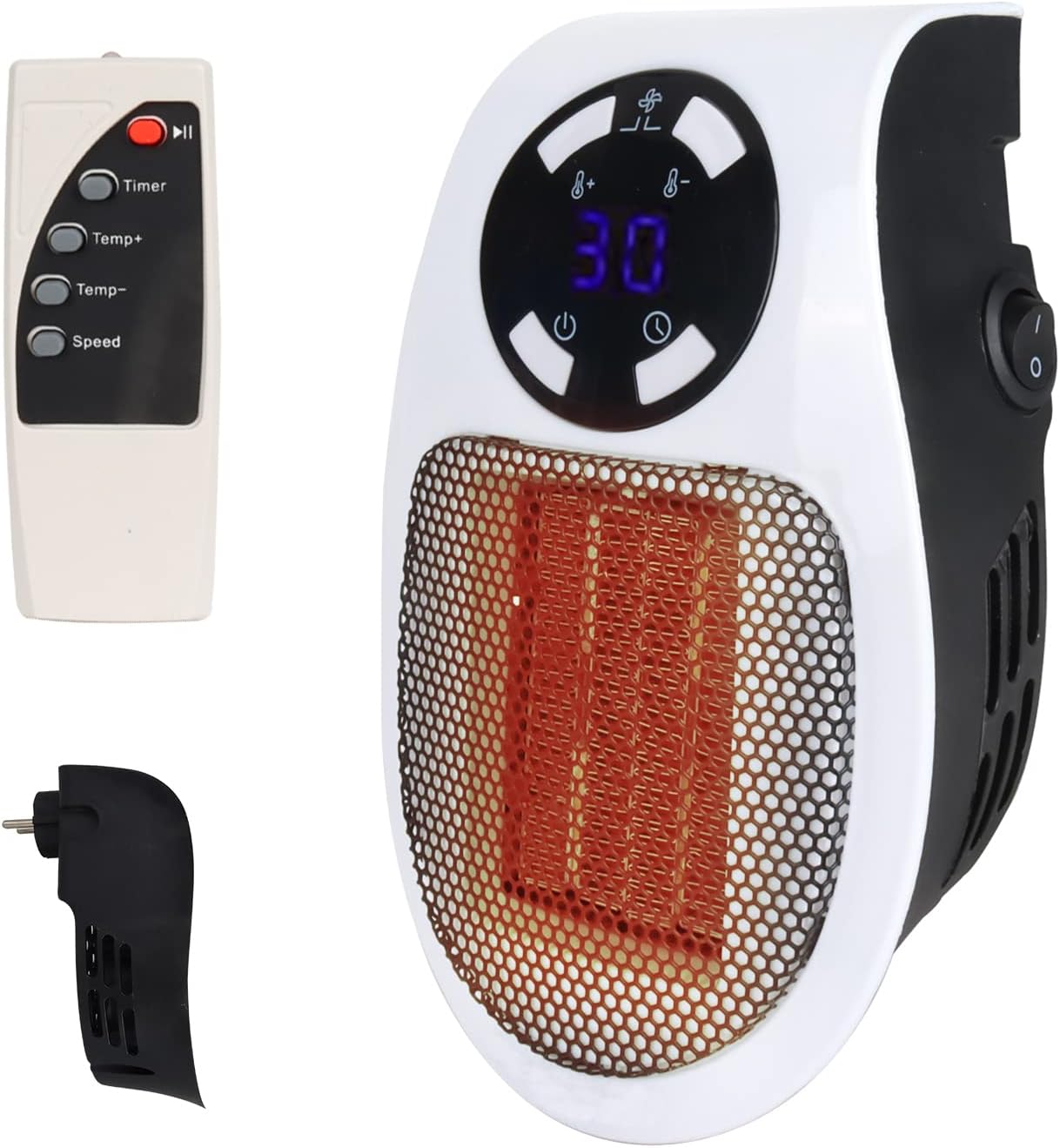 GUBOOM Riscaldatore a innesto da 500 W, Mini Stufa Elettrica Portatile ...