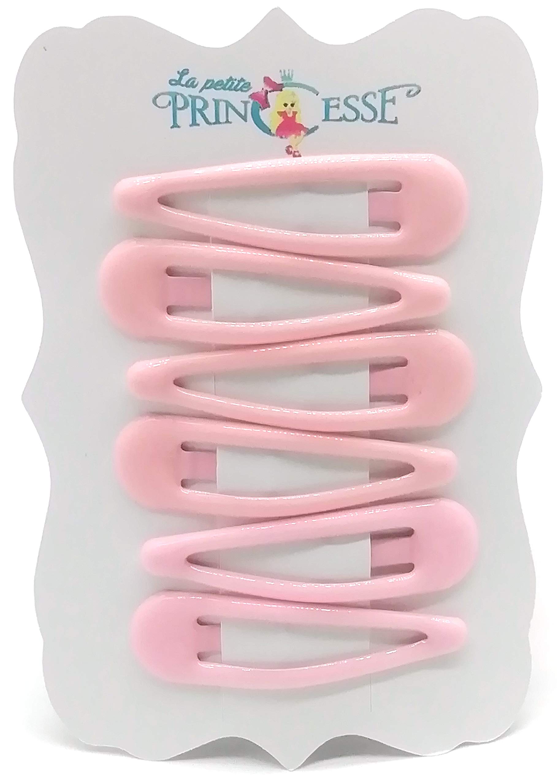 6 PCS Light Pink Colour pink hair clips School Girls Hair Clips Snap ...