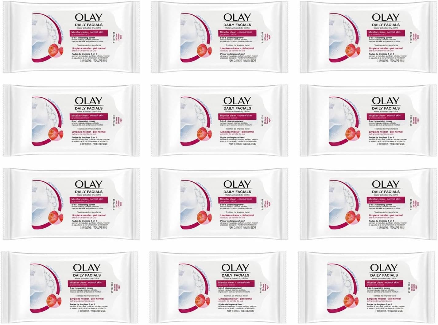 Olay Daily Facials Water Activated Dry Cloths fro Normal Skin 12 Packs ...