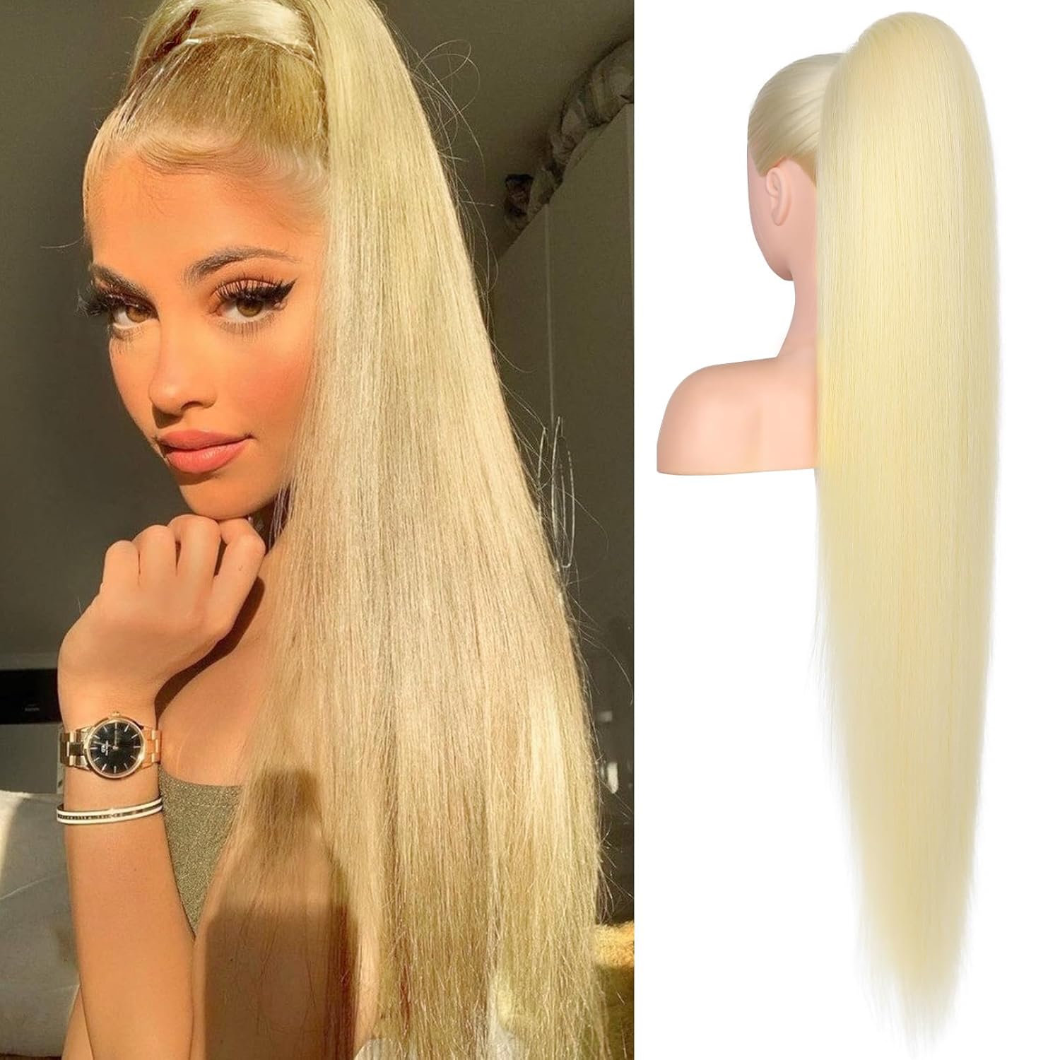Amazon.com : Flufymooz ponytail extension, 36 Inch Long Straight ...