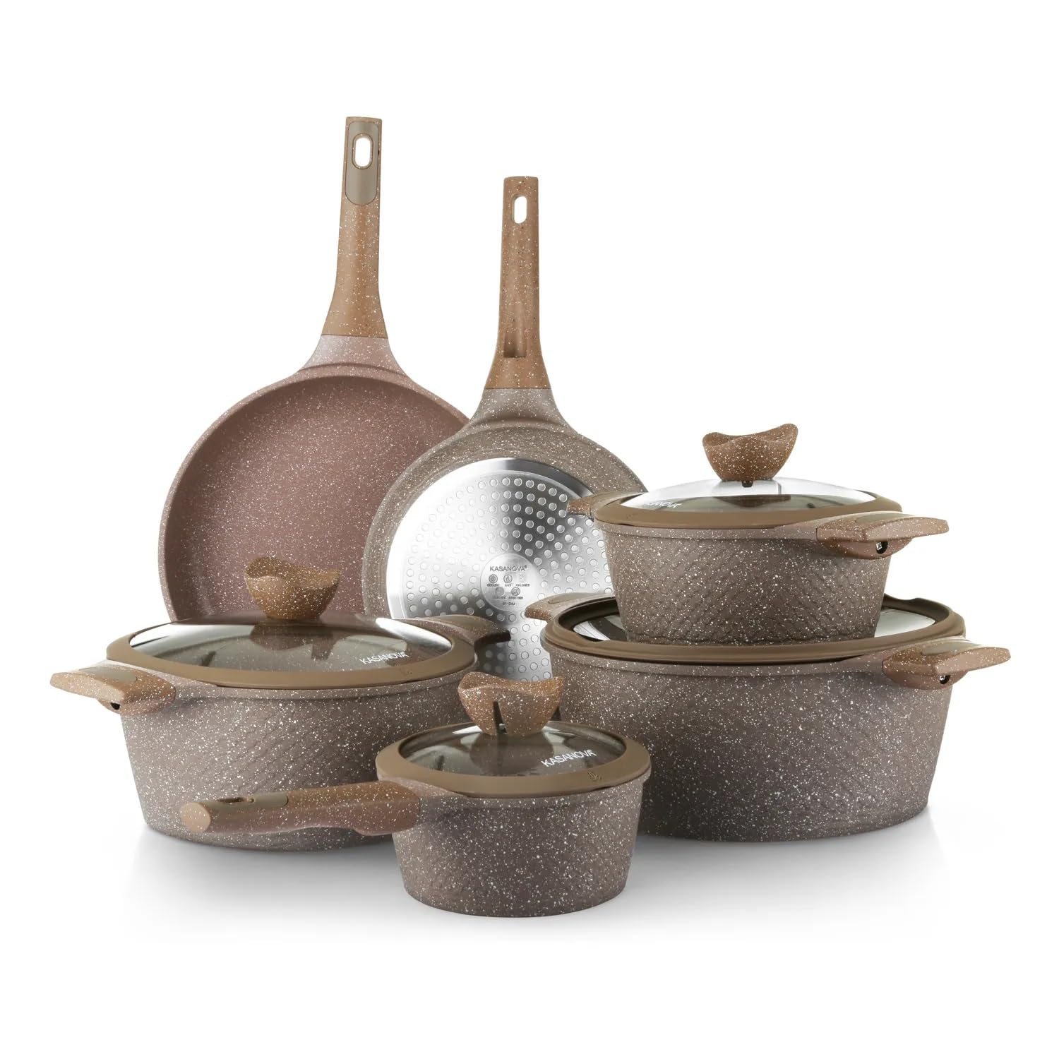 KASANOVA Set pentole antiaderente 0 Grassi, Batteria pentole a ...