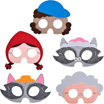 Amazon.com: CHEFAN Felt Masks Party Favors for Kid, Little Red Riding ...