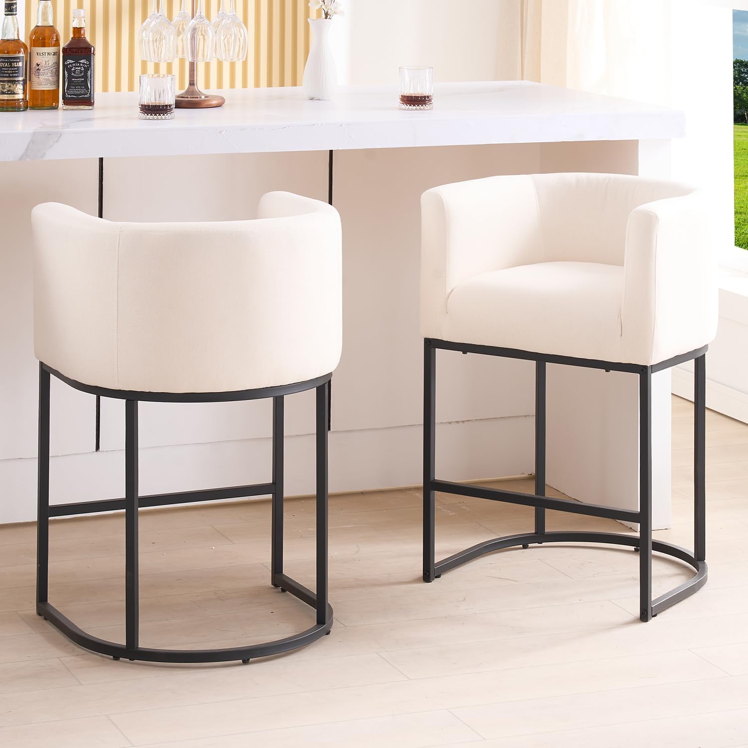 Amazon.com: ClinQ 26" H Counter Height Bar Stools Set of 2, Modern ...