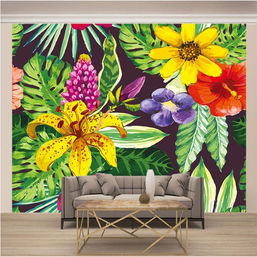 Arte Mural Con Flores Para Pasatiempos Graffitis Y Murales De Flores