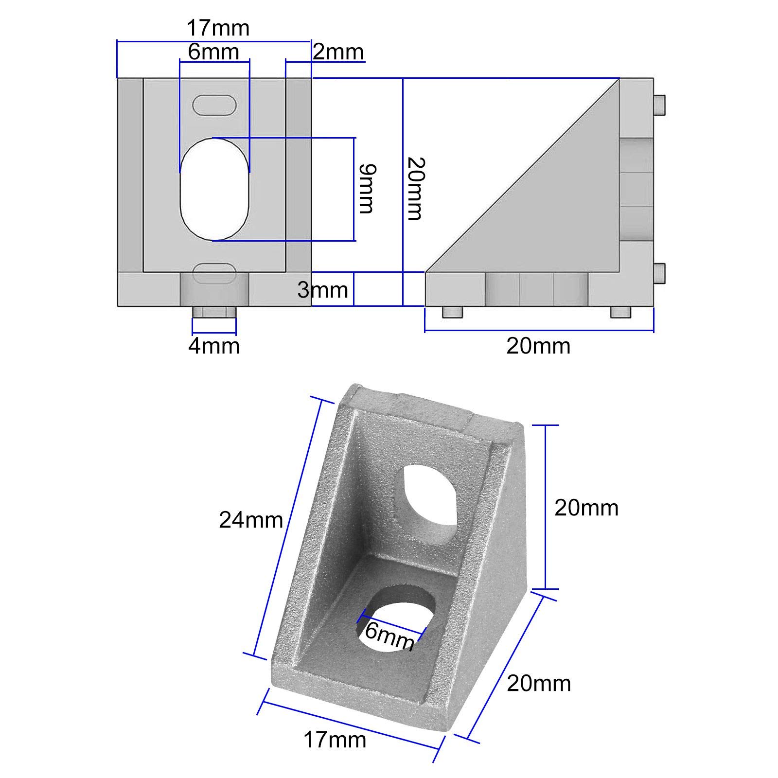 Snapklik.com : 50 Pcs 2020 Extrusion Corner Bracket,Right Angle ...