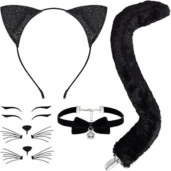 Amazon.com: Medoore 4Pcs Cat Costume Accessories Set Include Black Cat ...