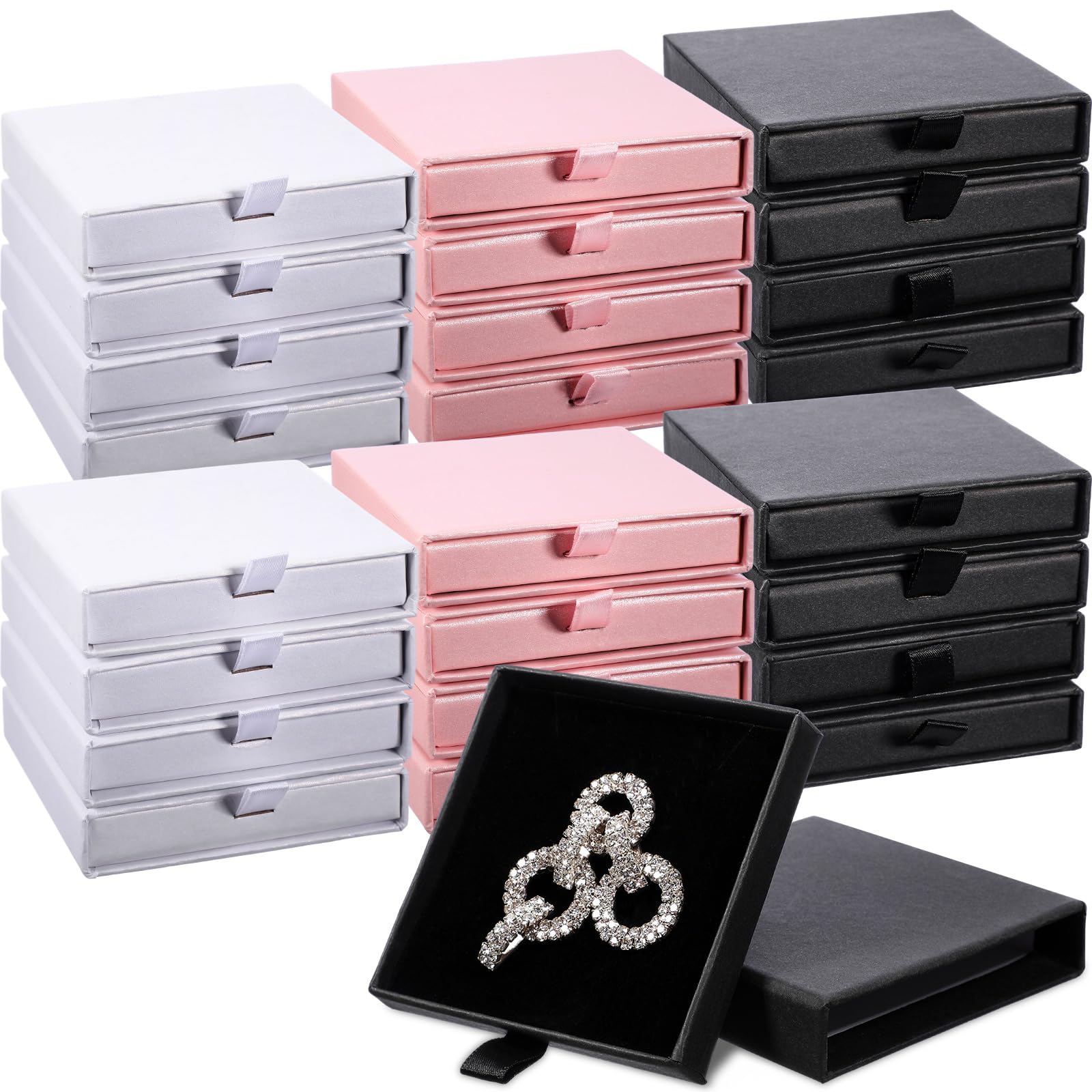 Amazon.com: Kenning 24 Pack Jewelry Gift Boxes Cardboard Jewelry Boxes ...