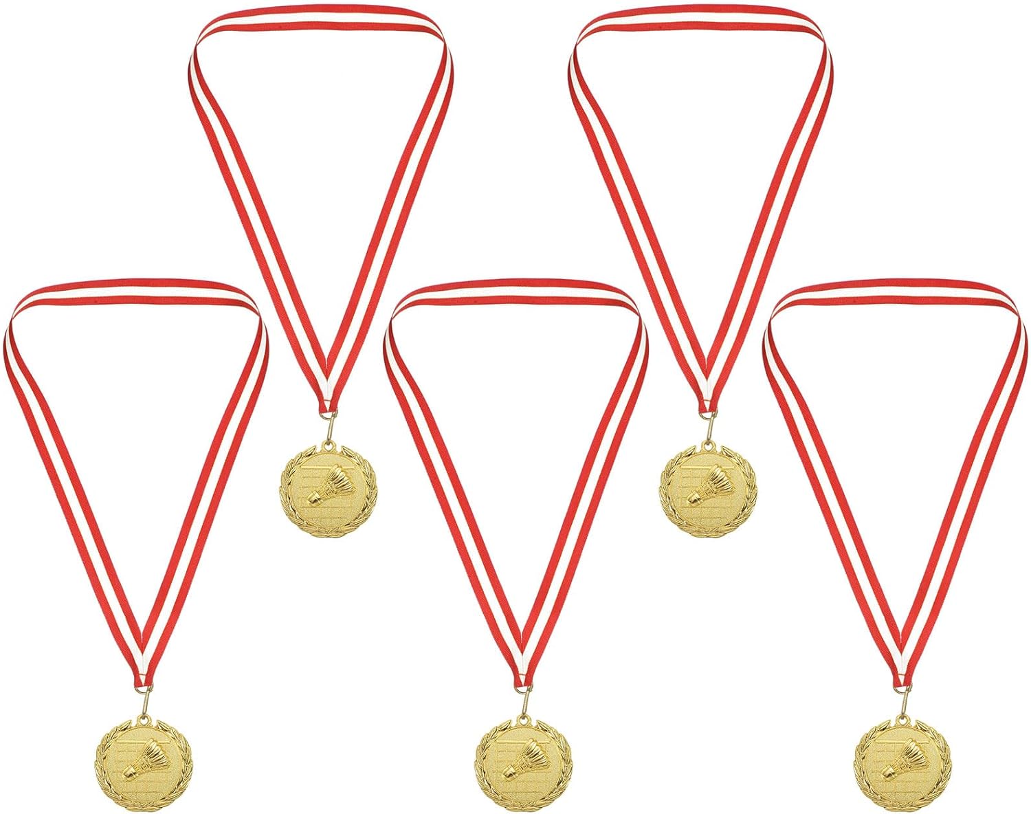 Amazon.com : PATIKIL 2" Gold Badminton Medals, 5 Pack Badminton Award ...