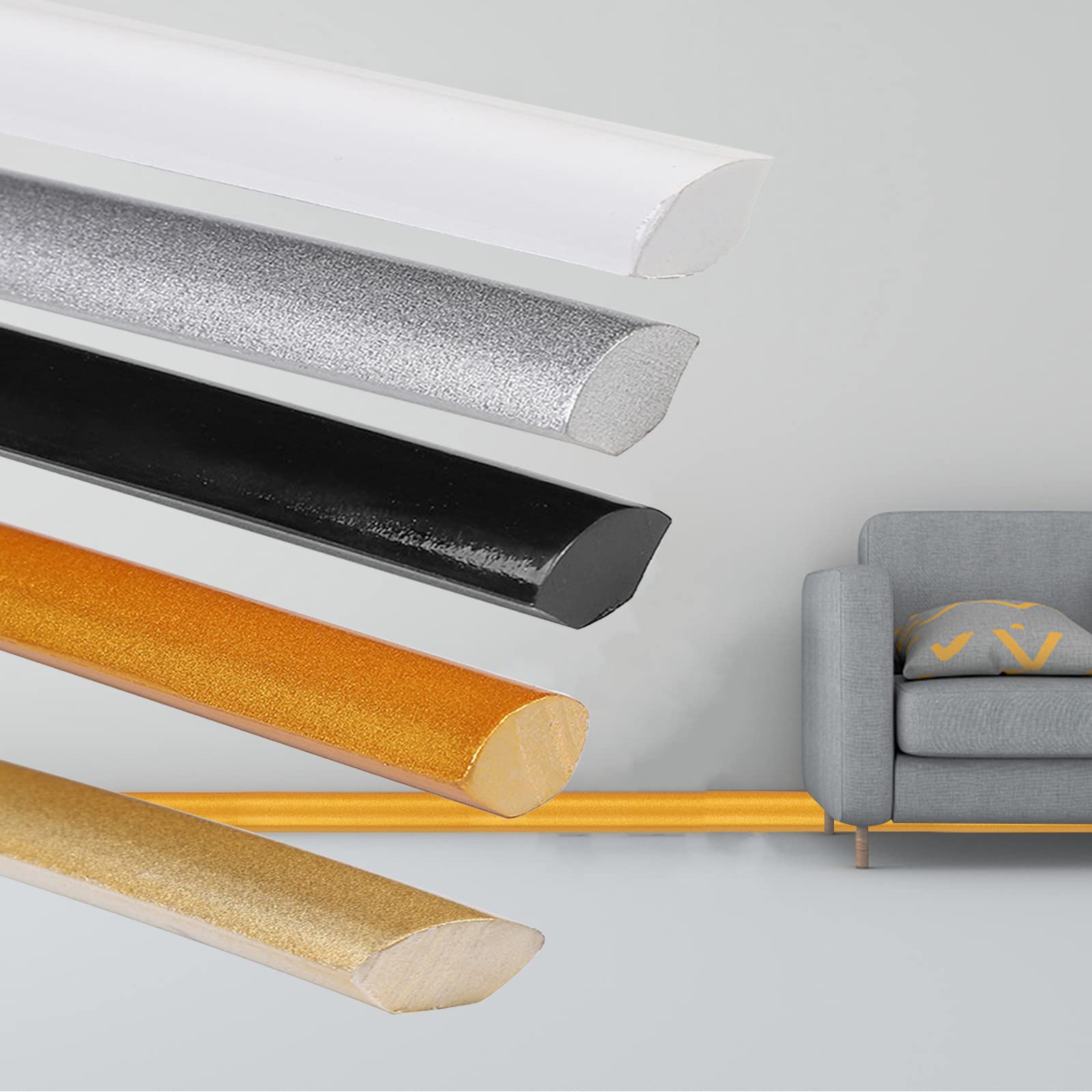 Quadrant Trim 5 Meters Flexible Pvc Molding Trim Self Adhesive ...