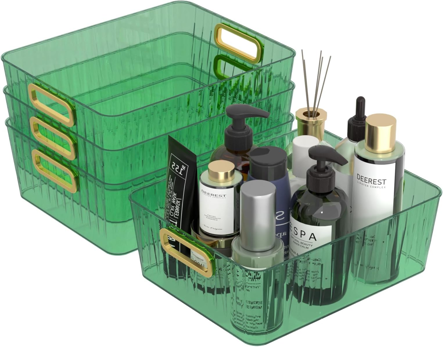 Amazon.com - Rinboat Clear Pantry Storage Organizer Bins, Green, 6 Packs