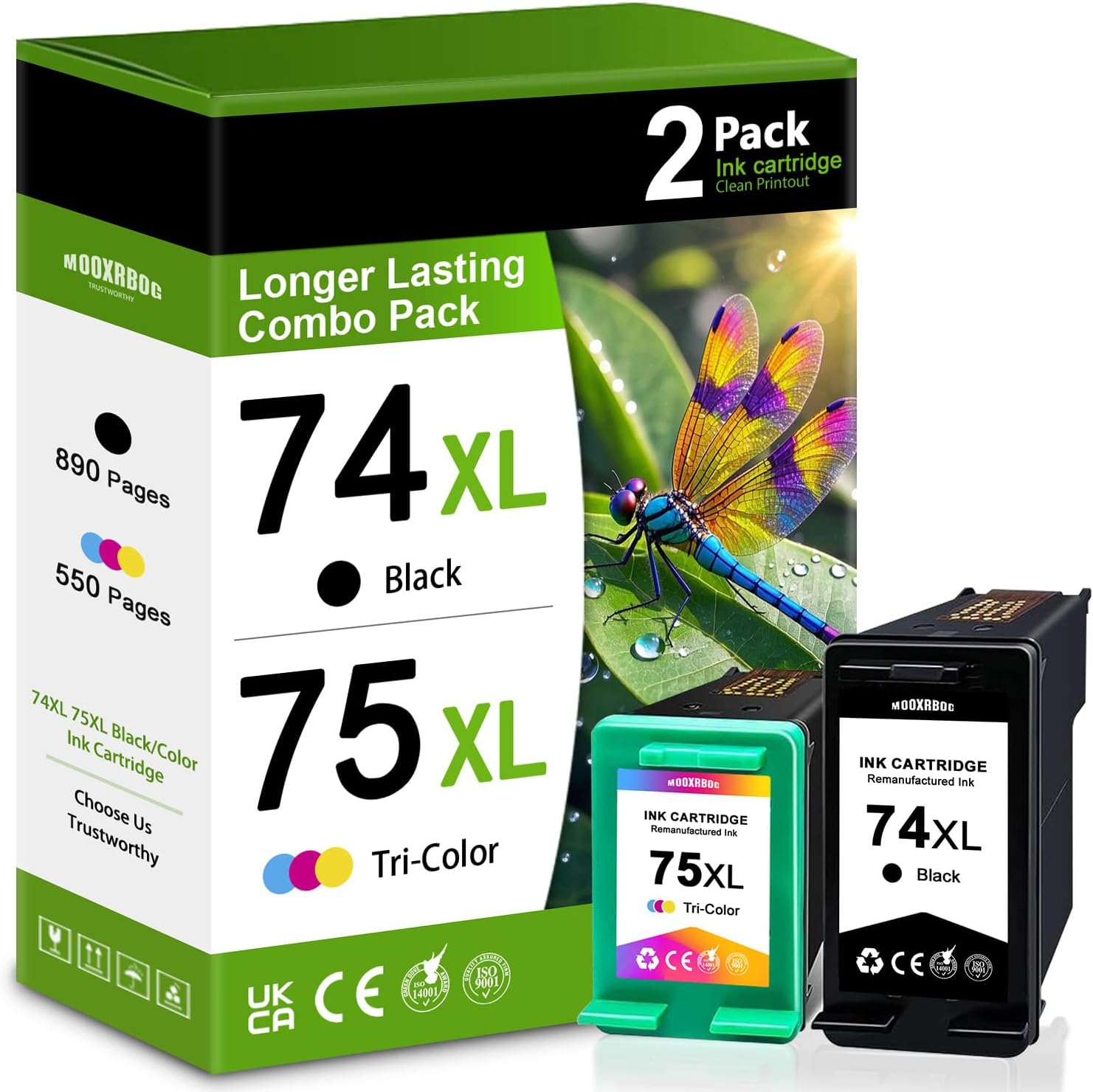 Amazon.com: 74XL 75XL Ink Cartridges Combo Pack Compatible with HP 74 ...