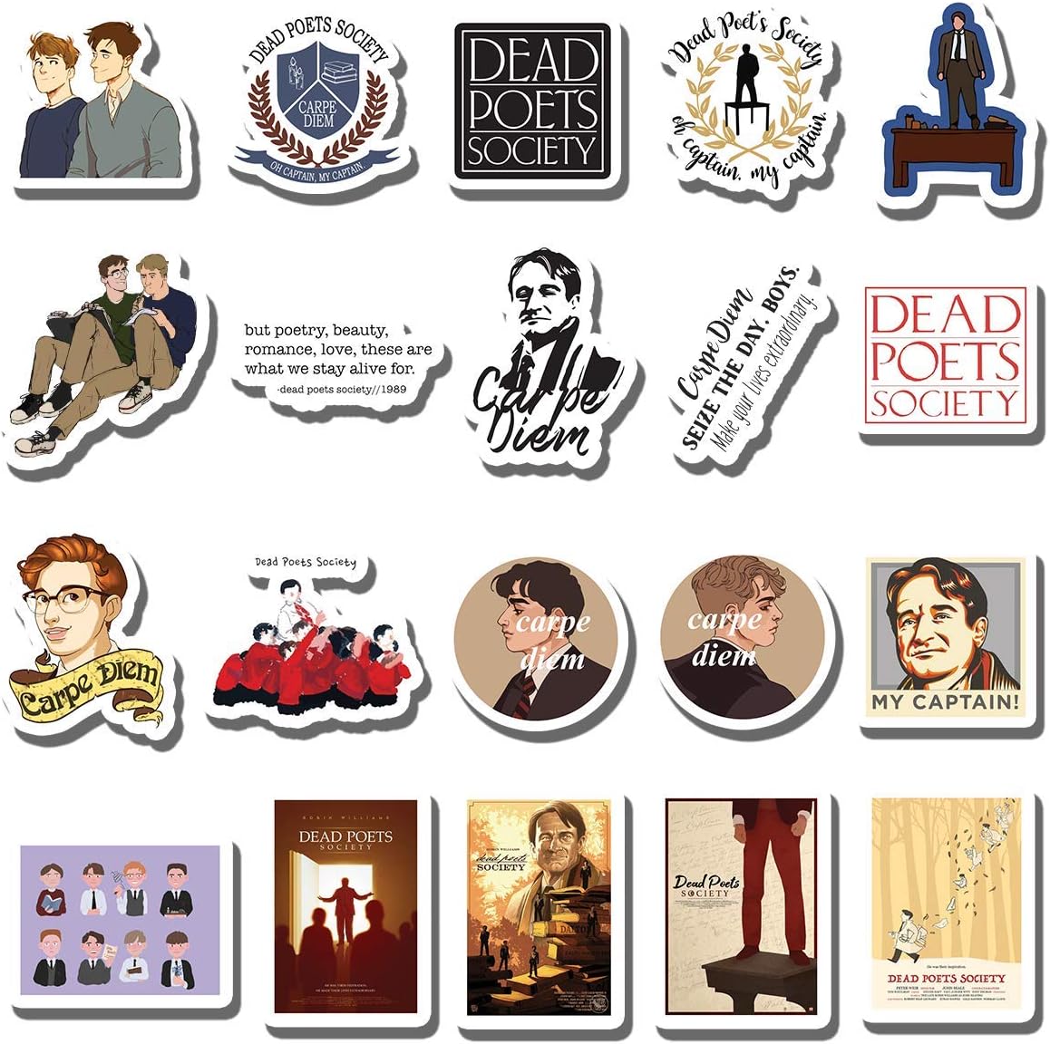 Amazon.com: 20 PCS Stickers Pack Dead Aesthetic Poets Vinyl Society ...