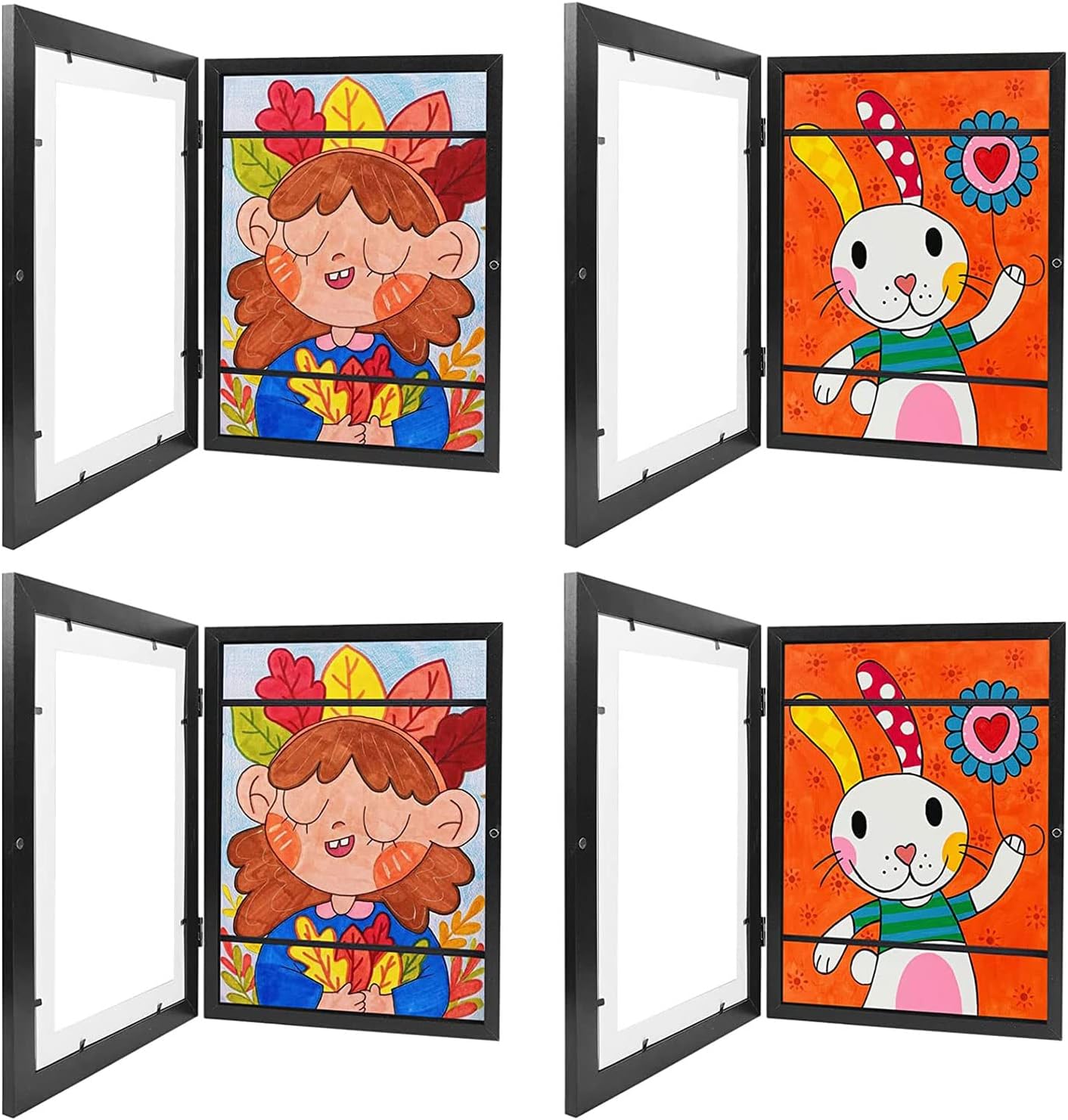 Amazon.com: Front Opening Kids Artwork Frames, Artwork Display Storage ...