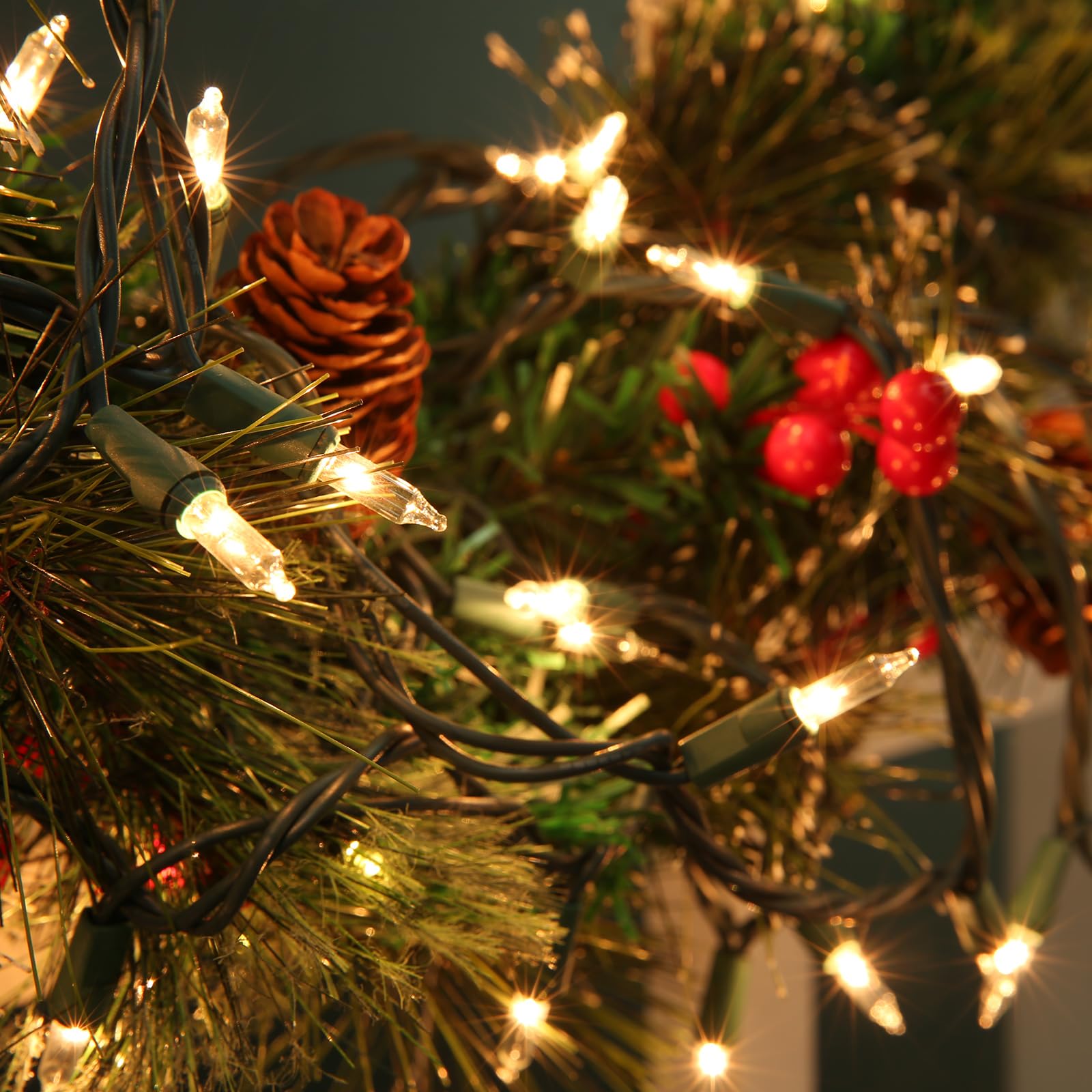 50 String Christmas Lights HoliScapes 50 Count 25 Feet Multi Function