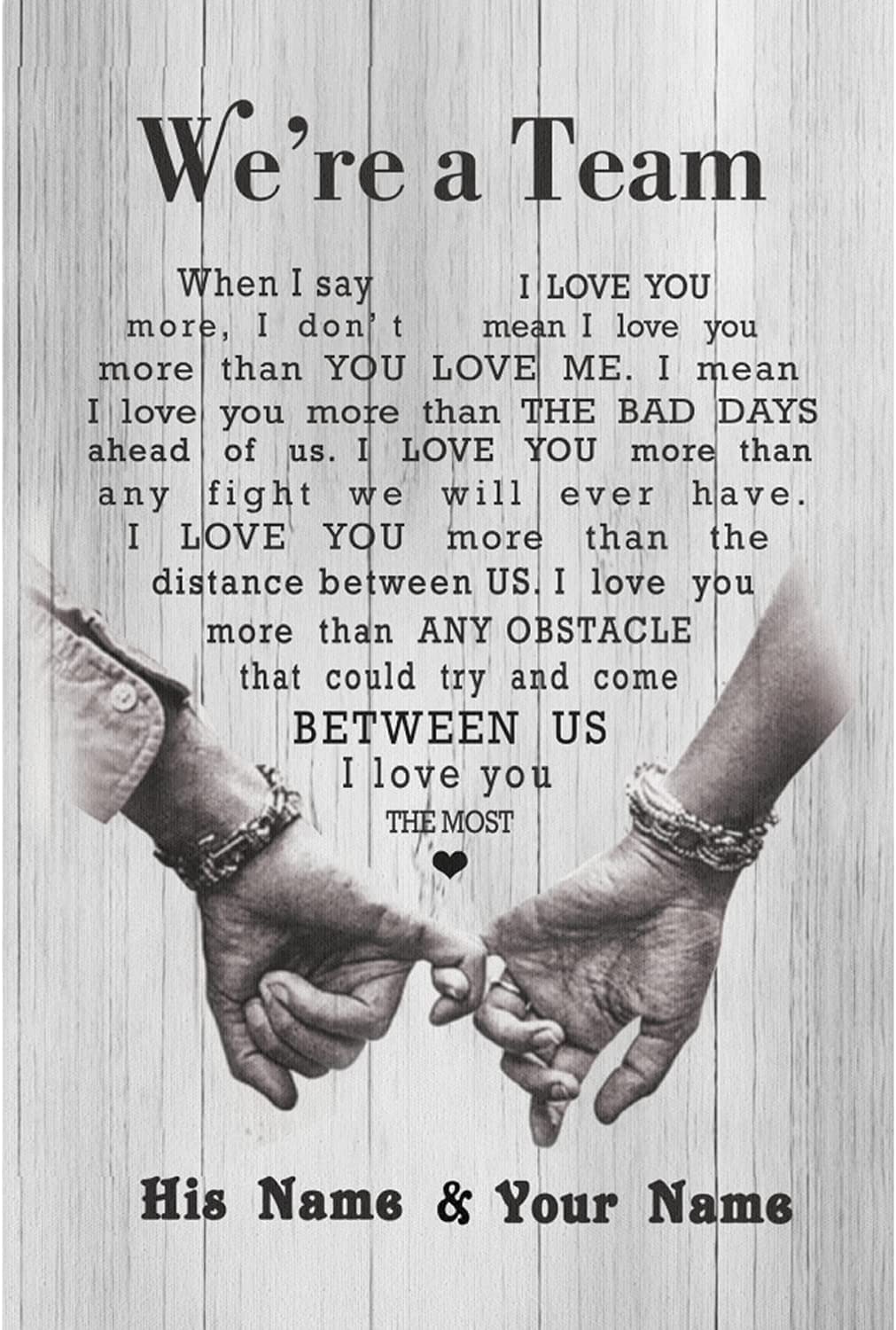 Amazon.com: PrimeStore Personalized We're A Team Wall Art Couples ...