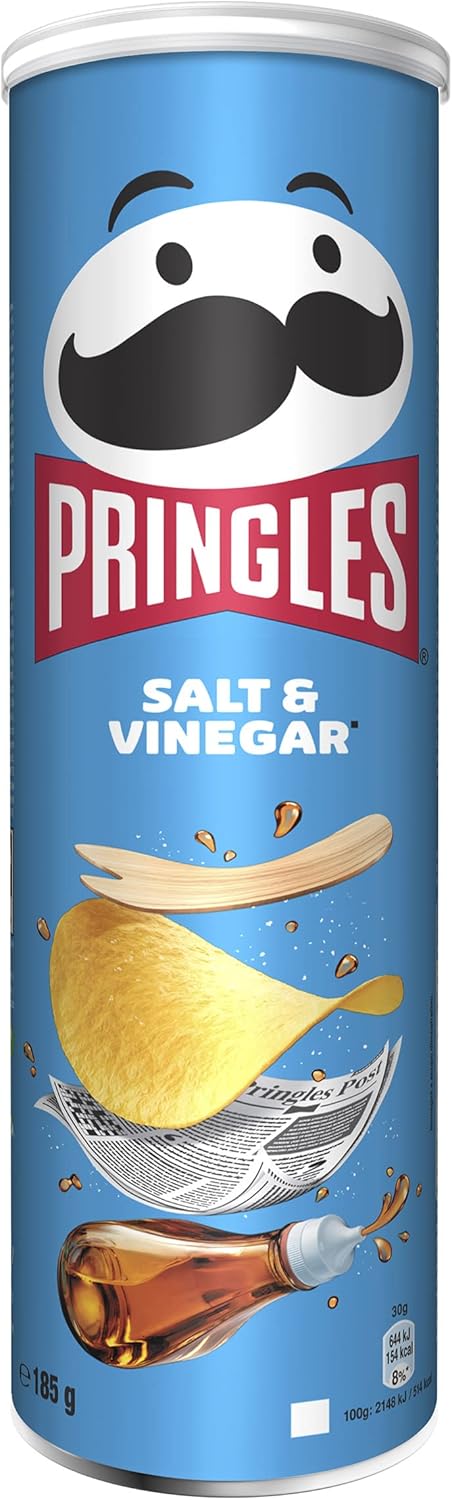 Pringles Salt & Vinegar Sharing Crisps 185g : Amazon.co.uk: Grocery
