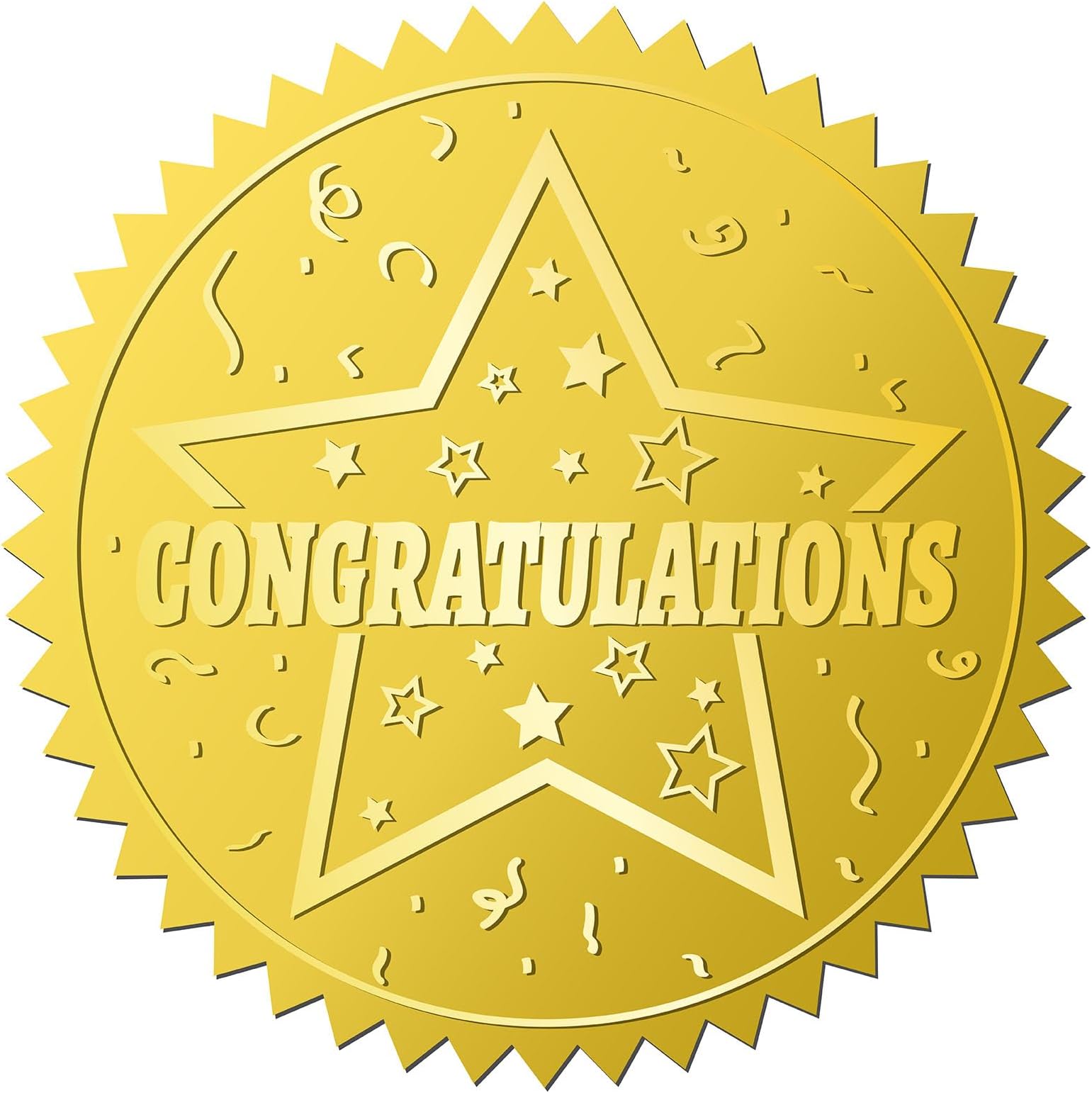 CRASPIRE 408Pcs Congratulations Gold Foil Embossed Stickers 2" Star ...