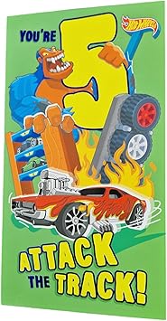 AGE 5 HOT WHEELS BIRTHDAY CARD : Amazon.co.uk: Stationery & Office Supplies