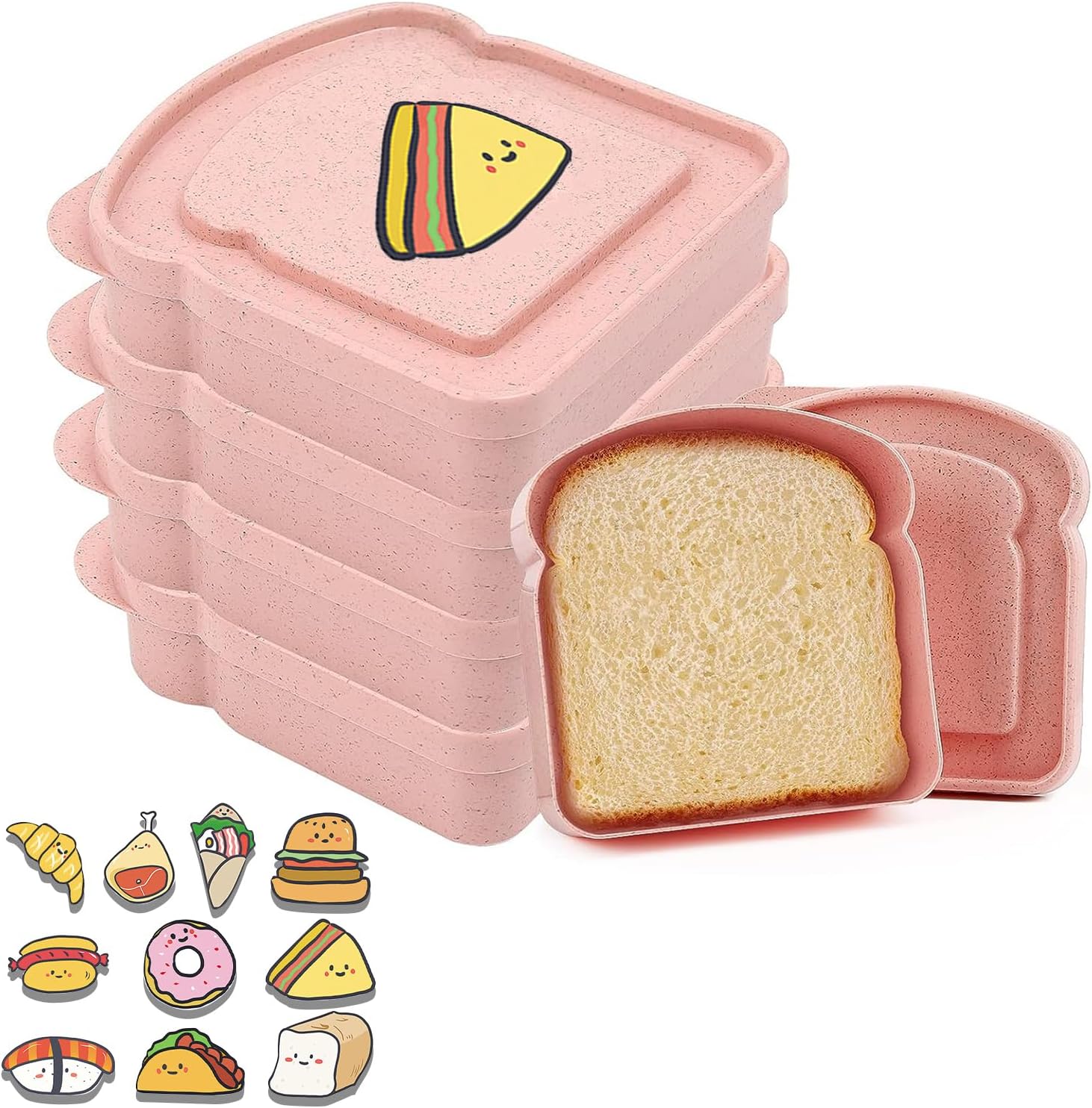Amazon.com: ATAMOW Sandwich Containers, 4 Pcs Sandwich Containers for ...