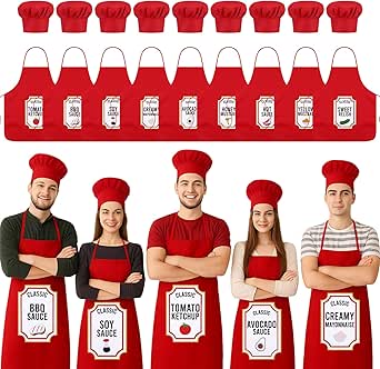 Amazon.com: Reallnaive 9 Set Halloween Group Costume for Adult Red ...