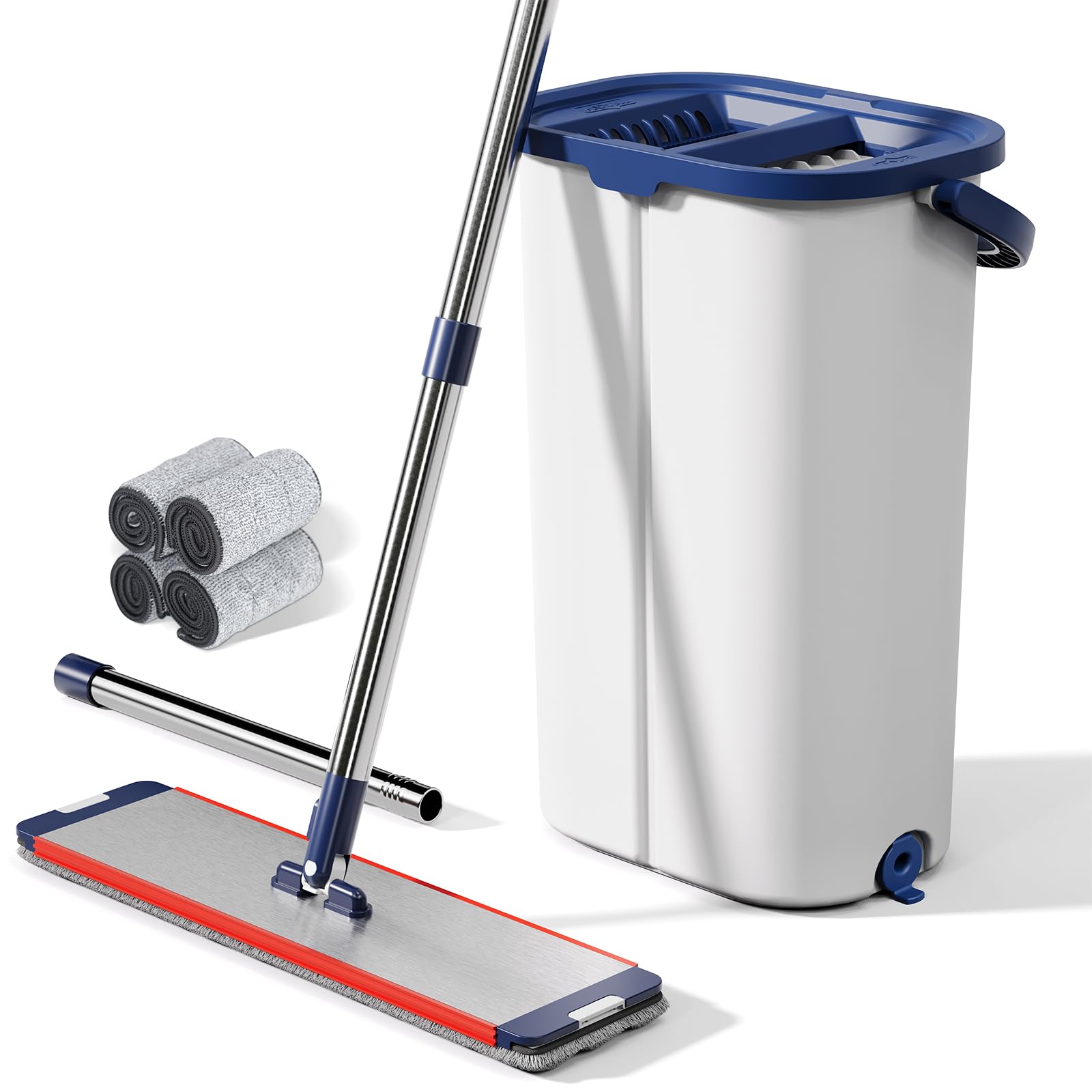 Amazon.com: Large Mop and Bucket with Wringer Set for Home, Hands Free ...