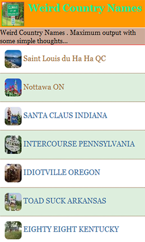 Weird Country Names - App on the Amazon Appstore