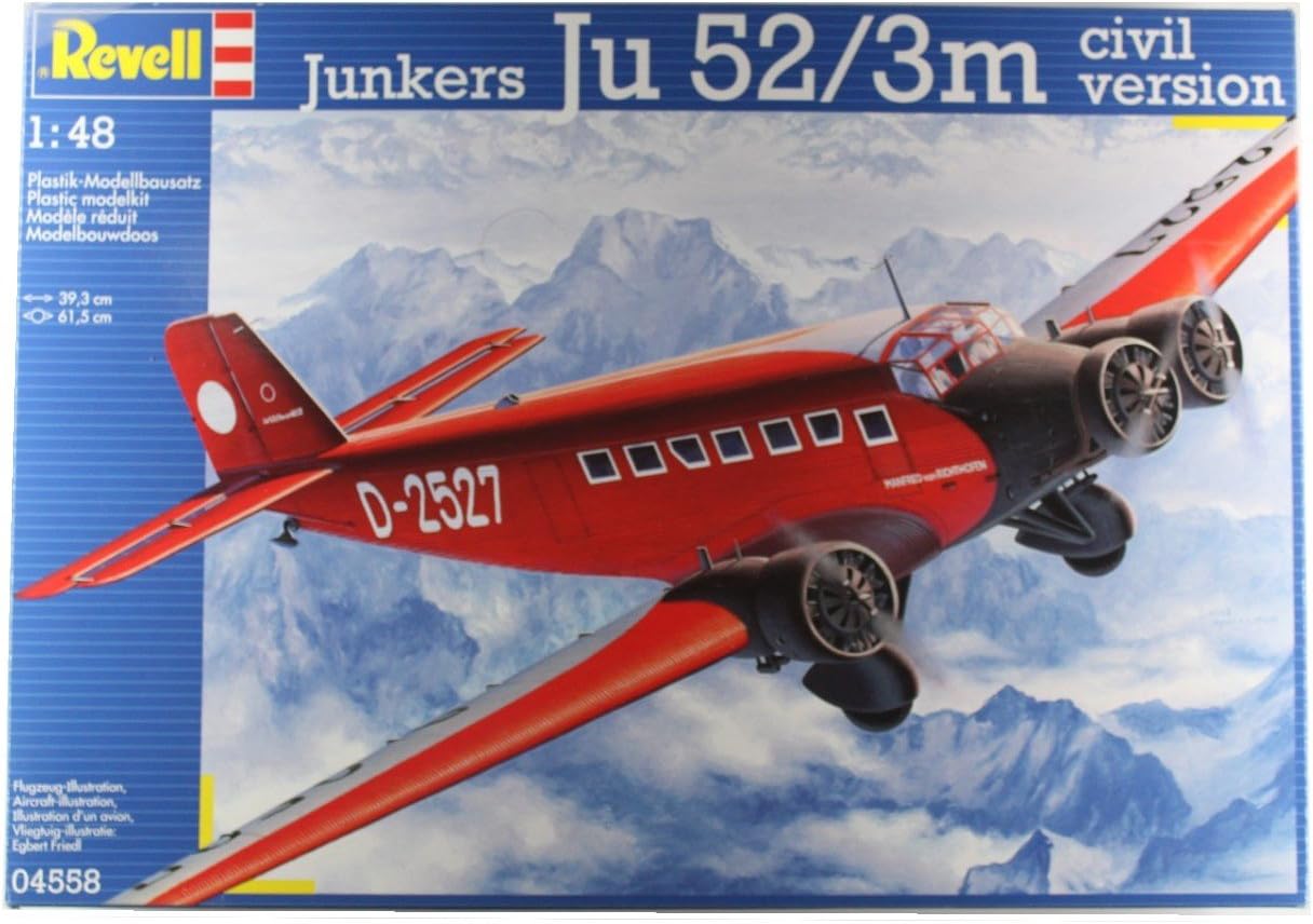 Revell® 04558 1:48 Junkers Ju52/3m Airline Version : Amazon.co.uk: Toys ...